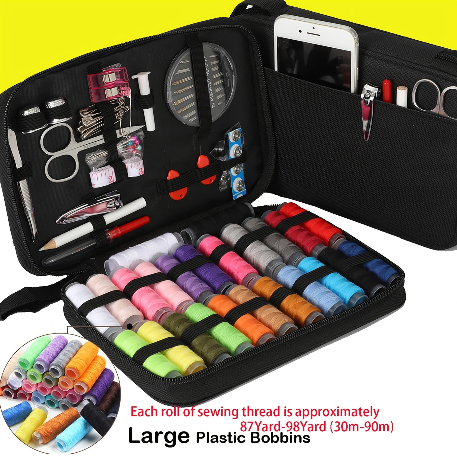 SUSUSU Sewing Kit With Sewing Supplies And Accessories 24-Color Threads ...