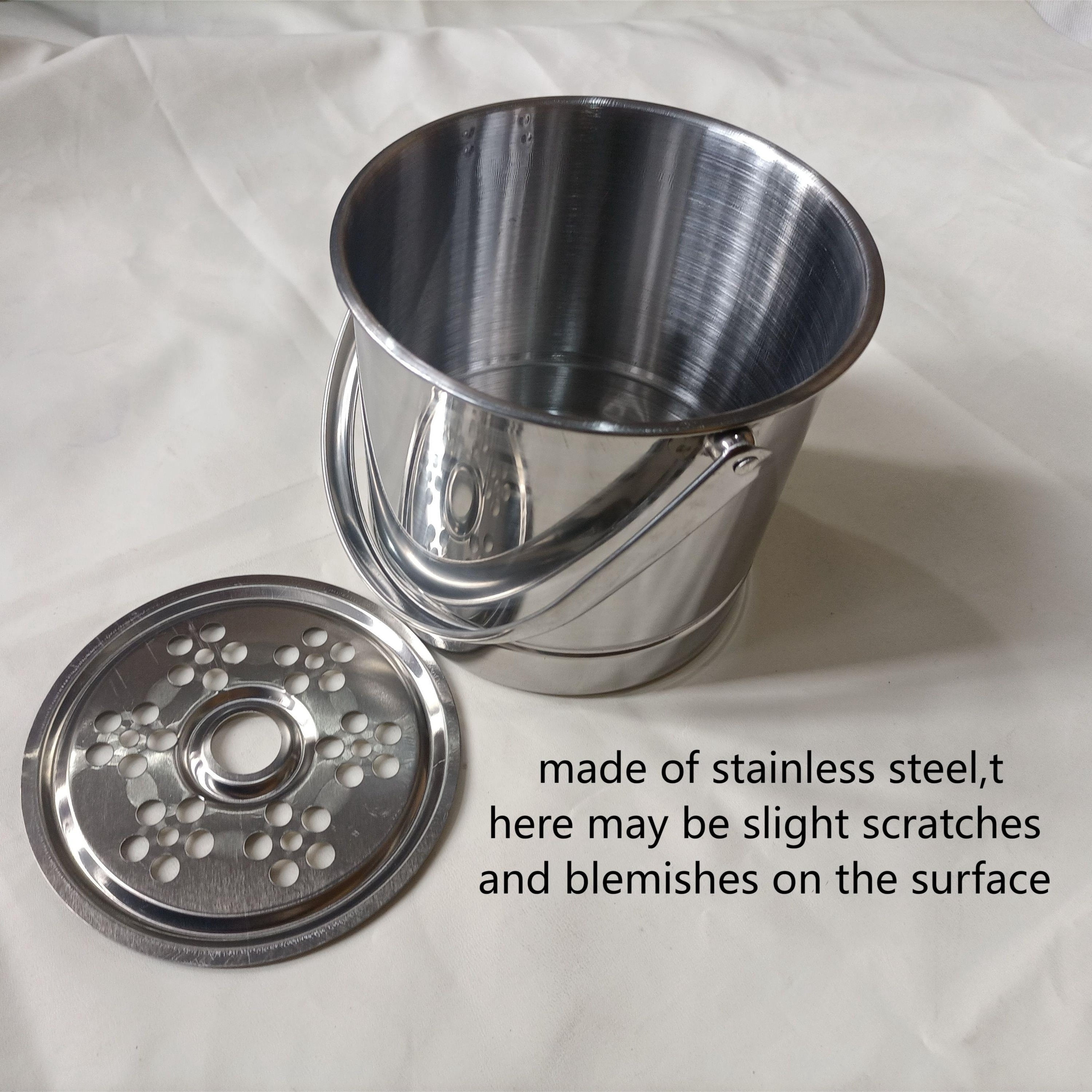 SUSUSU Stainless Steel Ice Bucket Double-Wall Wine Chiller Bucket ...