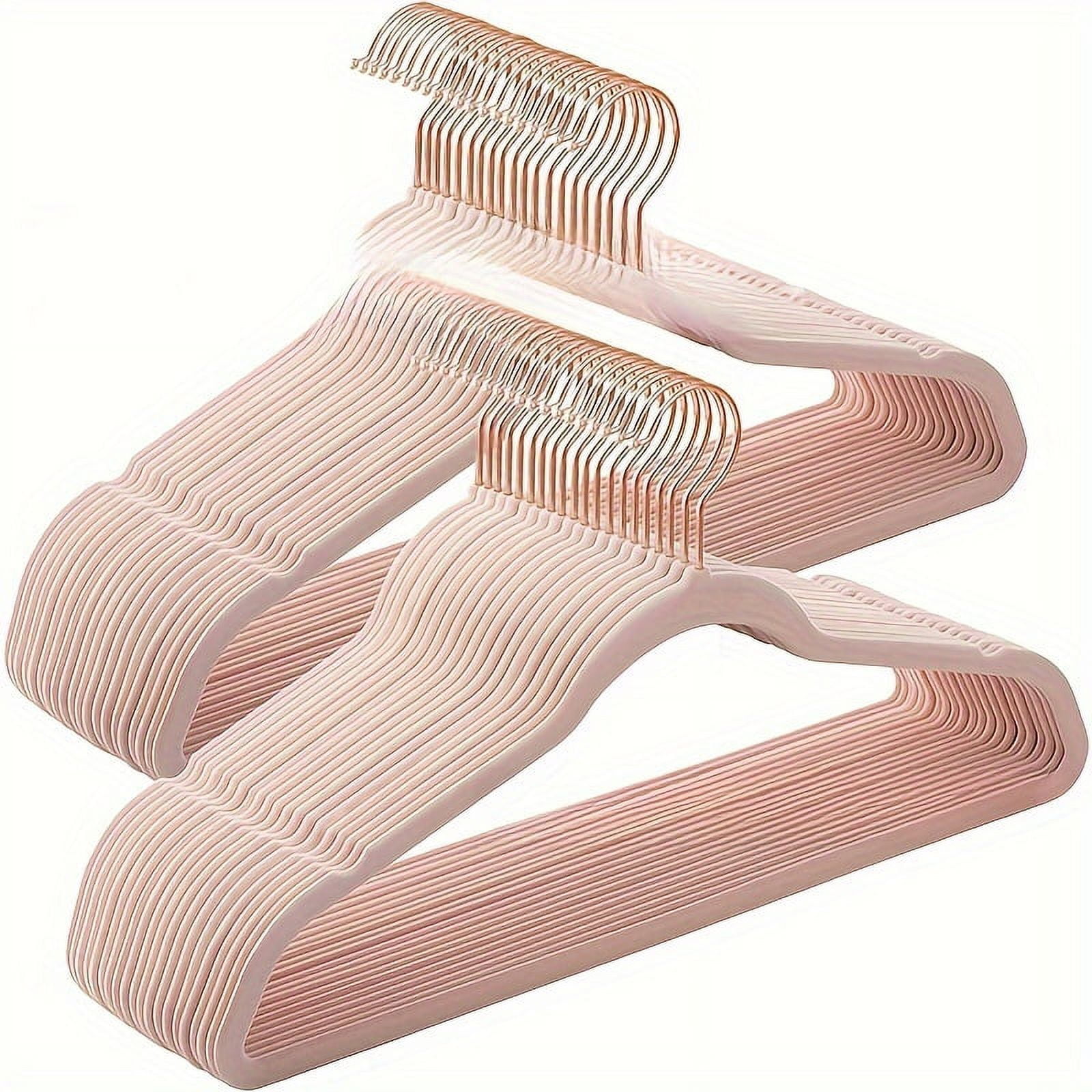 SUSUSU Velvet Hangers With Gold 18” Non-Slip Traceless Clothes Racks ...