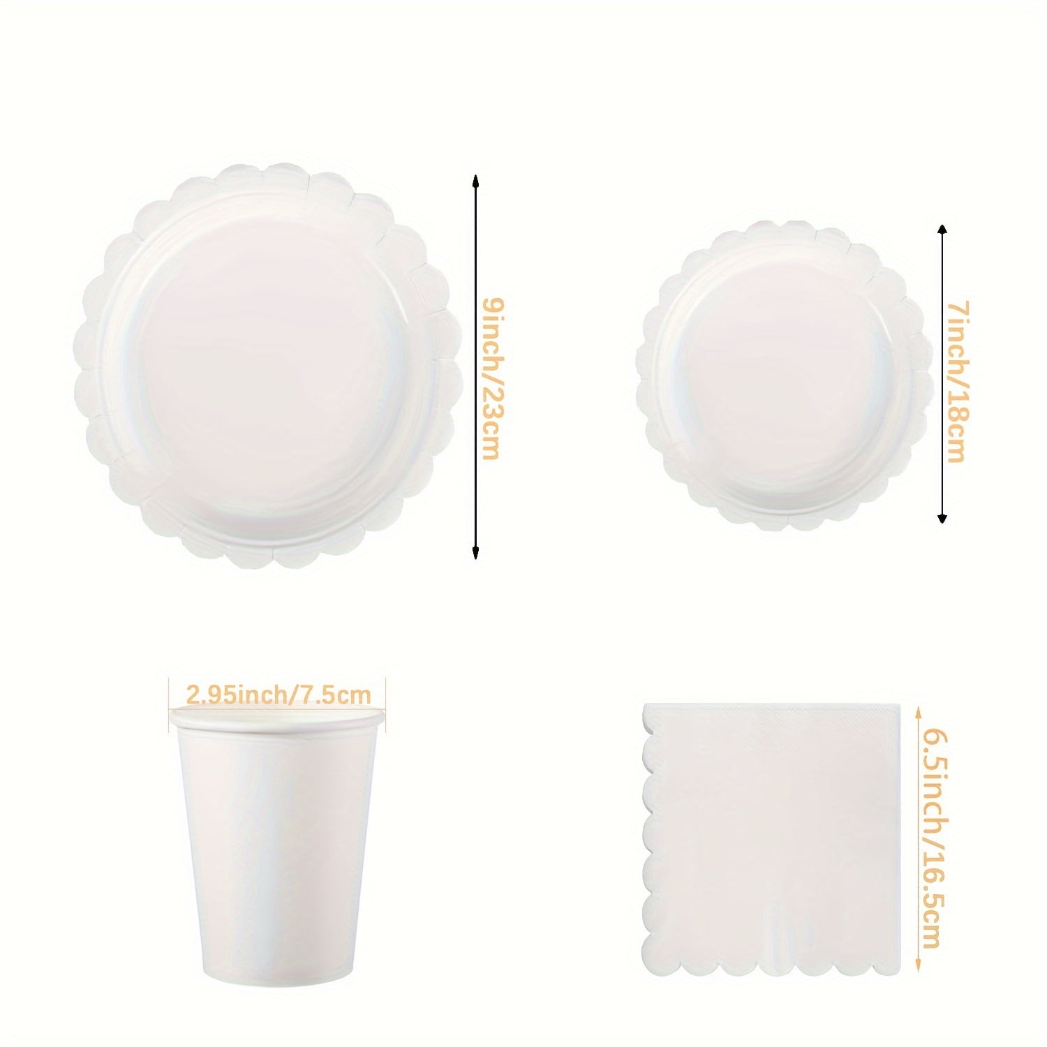 SUSUSU White Macrame Party 7 Inch Paper Plate White Macrame Party 9 ...