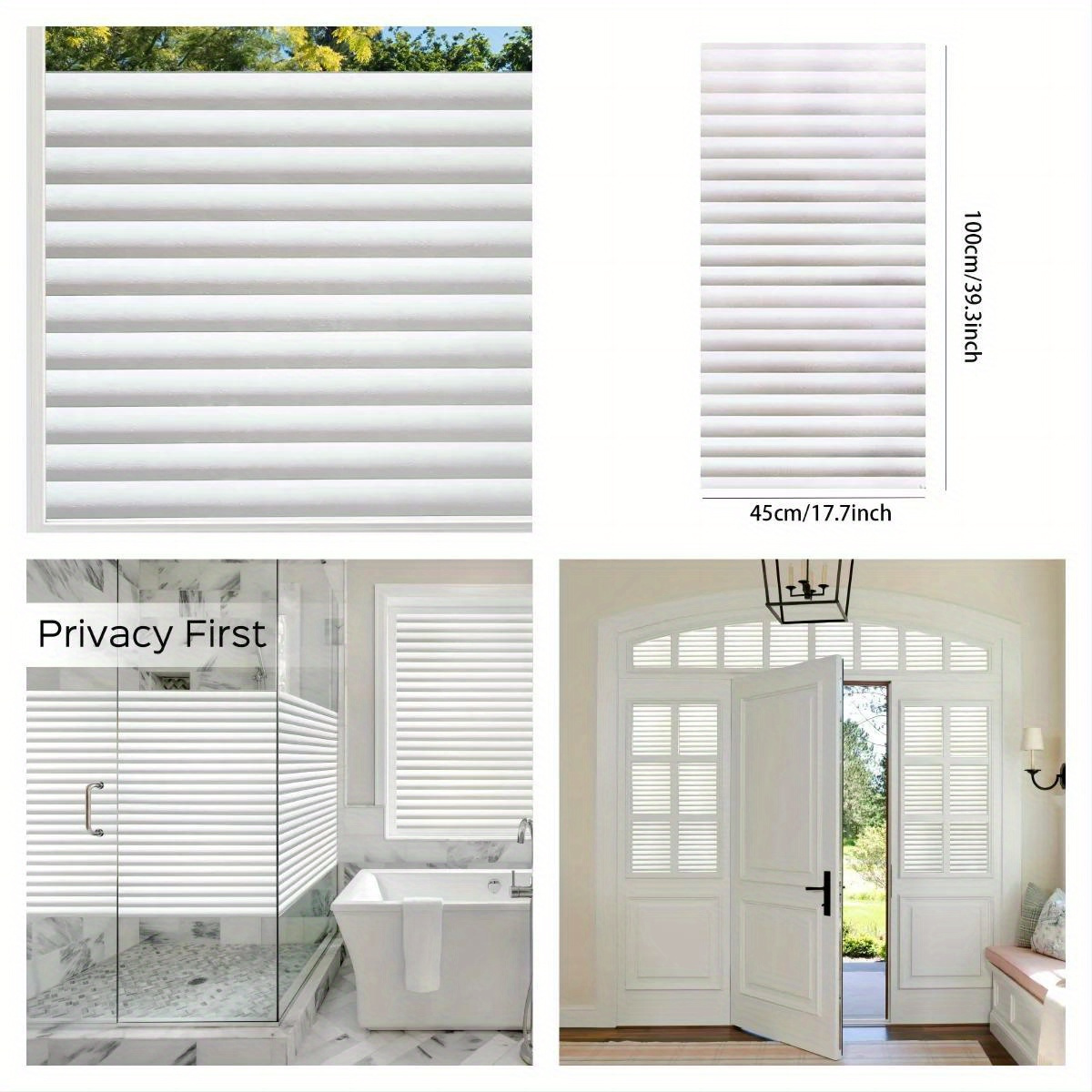SUSUSU Window Film Privacy Film for Glass Windows Stripe Patterns ...