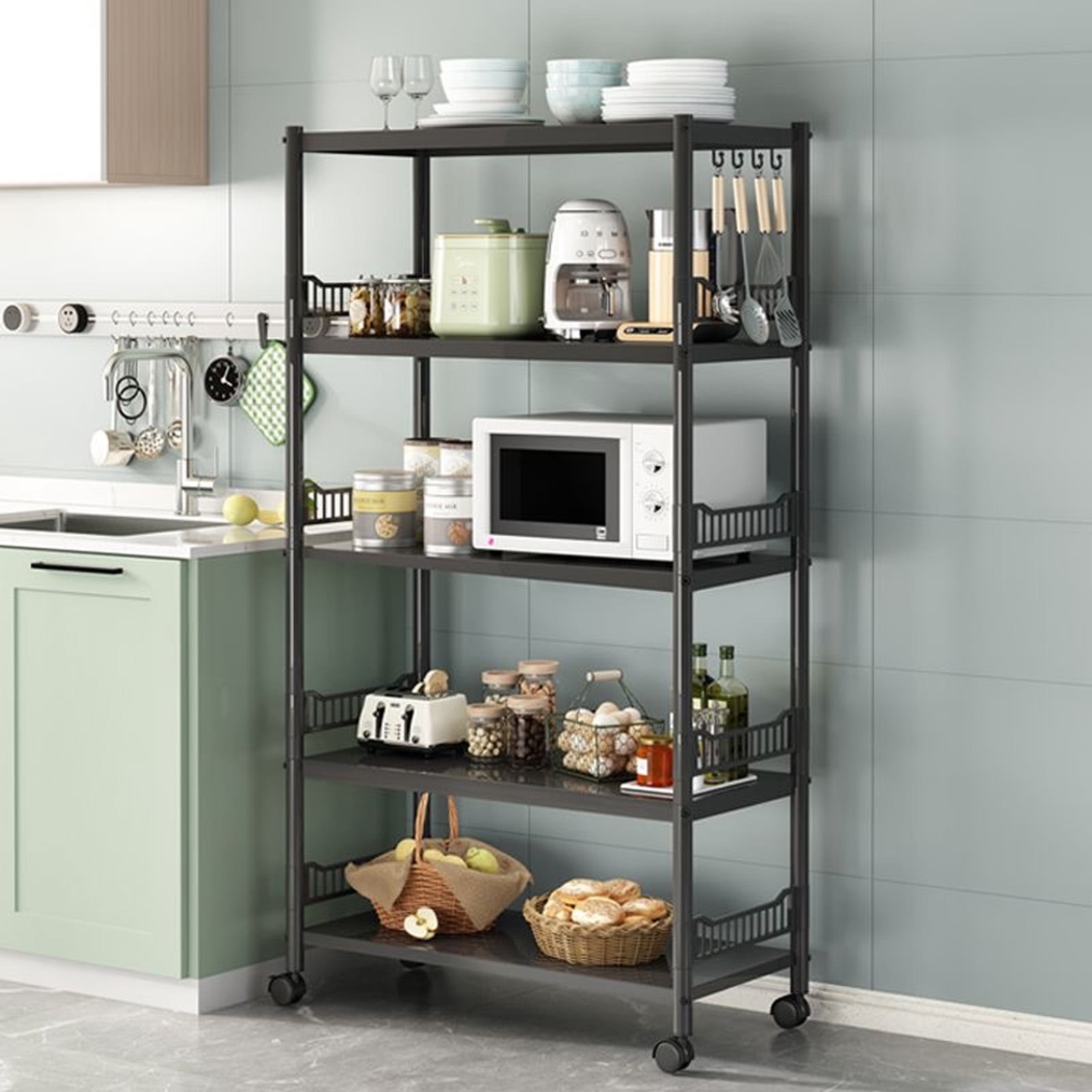 SUSUZI 5-Tier Storage Shelf 63" Steel Shelf 600 lbs Carrying Capacity ...
