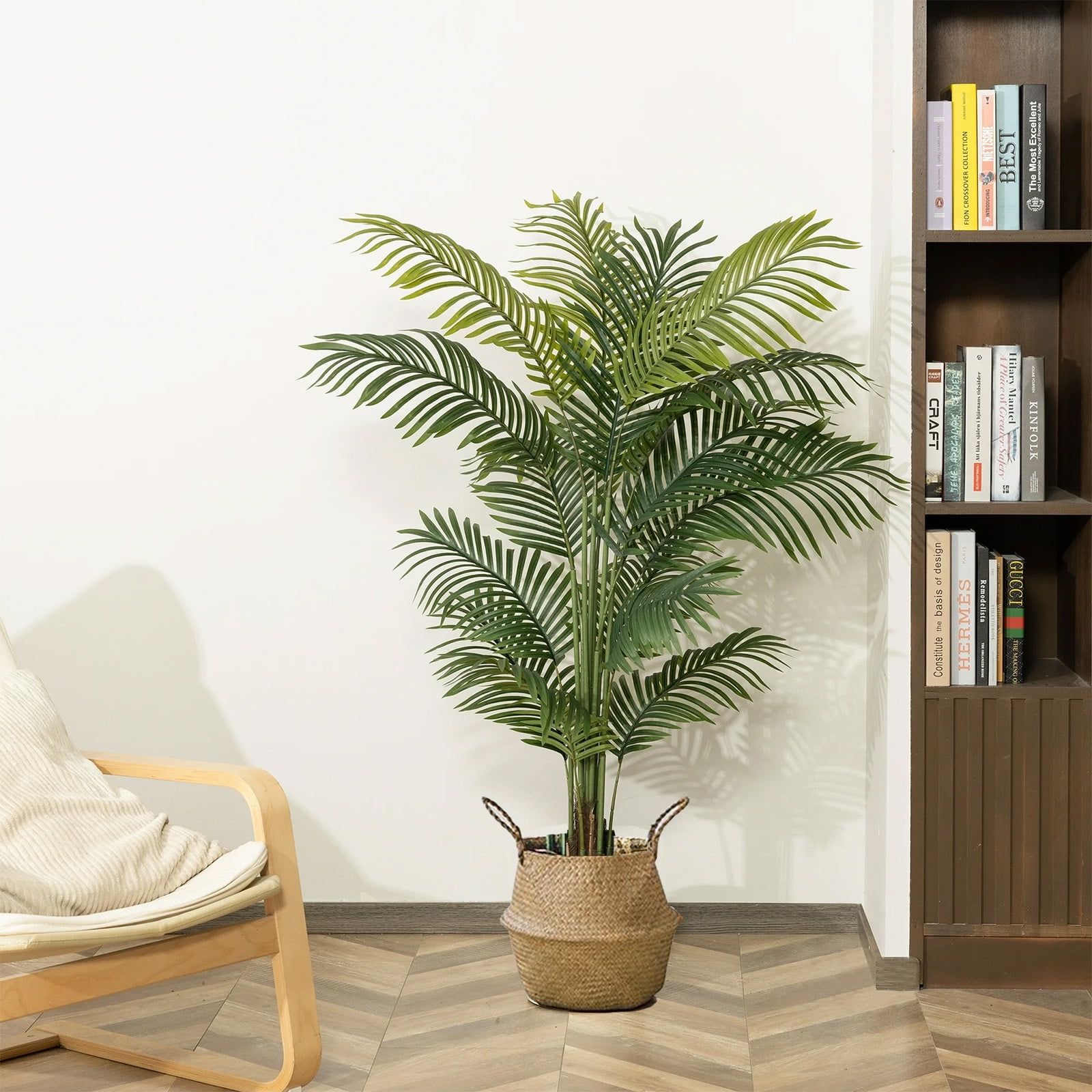 SUSUZI 6ft Artificial Palm Tree – Pre Potted Faux Greenery Tree with ...