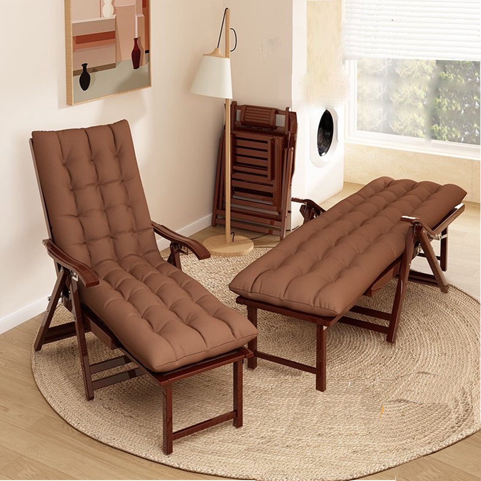 Susuzi 2 Pack Foldable Bamboo Recliner Chair, 5-Position Adjustable ...