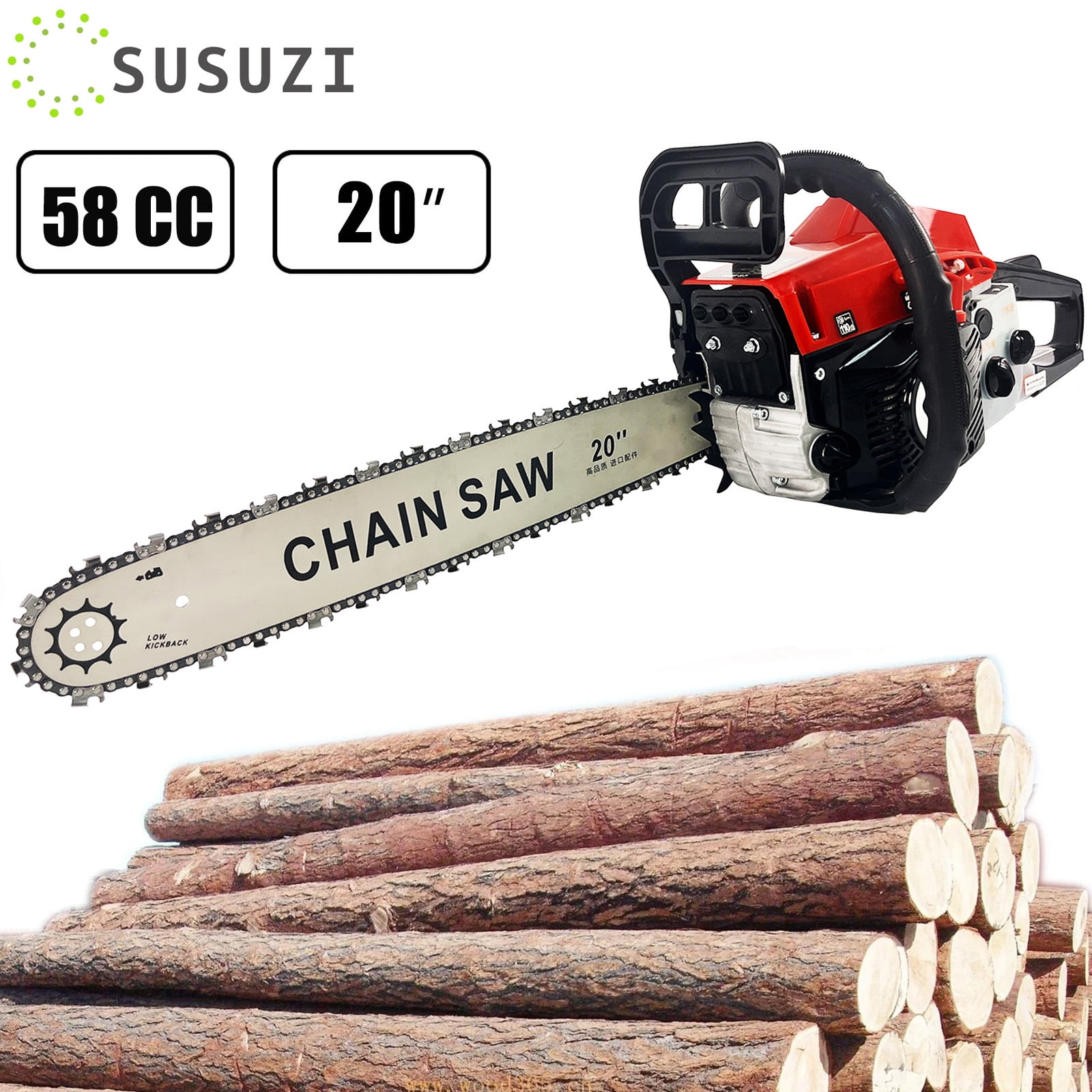 SUSUZI Gas Chainsaw 20'' 4-Stroke 58CC Cordless Chainsaw for Farm ...