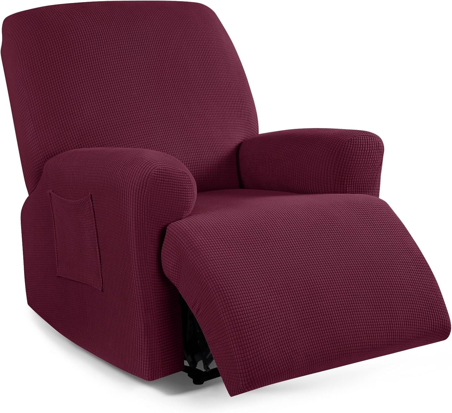 SUSUZI Recliner Slipcovers, 4-Piece Plaid Polyester Recliner Slipcovers ...