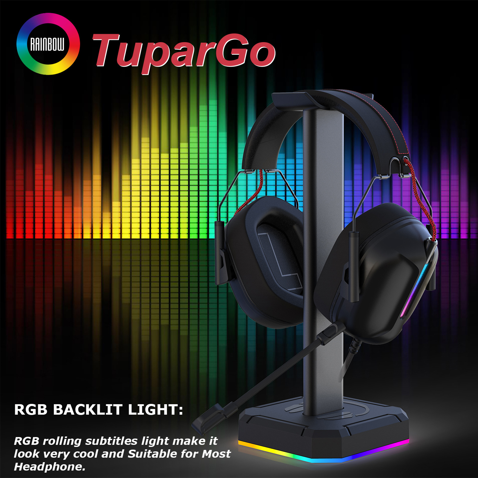 SUSUchens 1 Set Headphone Stand RGB Backlight Aluminum Headphone ...