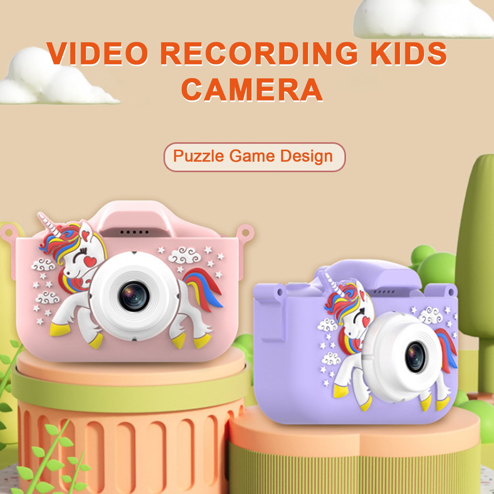 SUSUchens 1 Set Kids Camera Dual Lens Camera with Selfie Function High ...