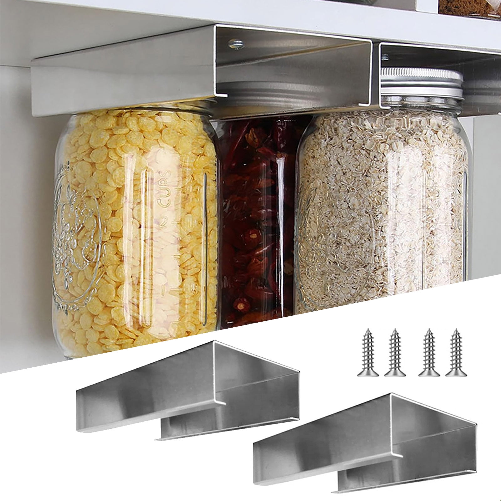 SUSUchens 1 Set Kitchen Mason Jar Organizer Under Cabinet Space-Saving ...