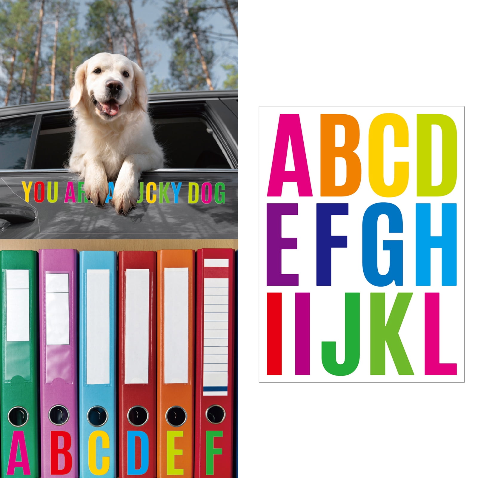 Taosunzt 1 Set Letter Theme Car Sticker Waterproof Vinyl Self-adhesive ...