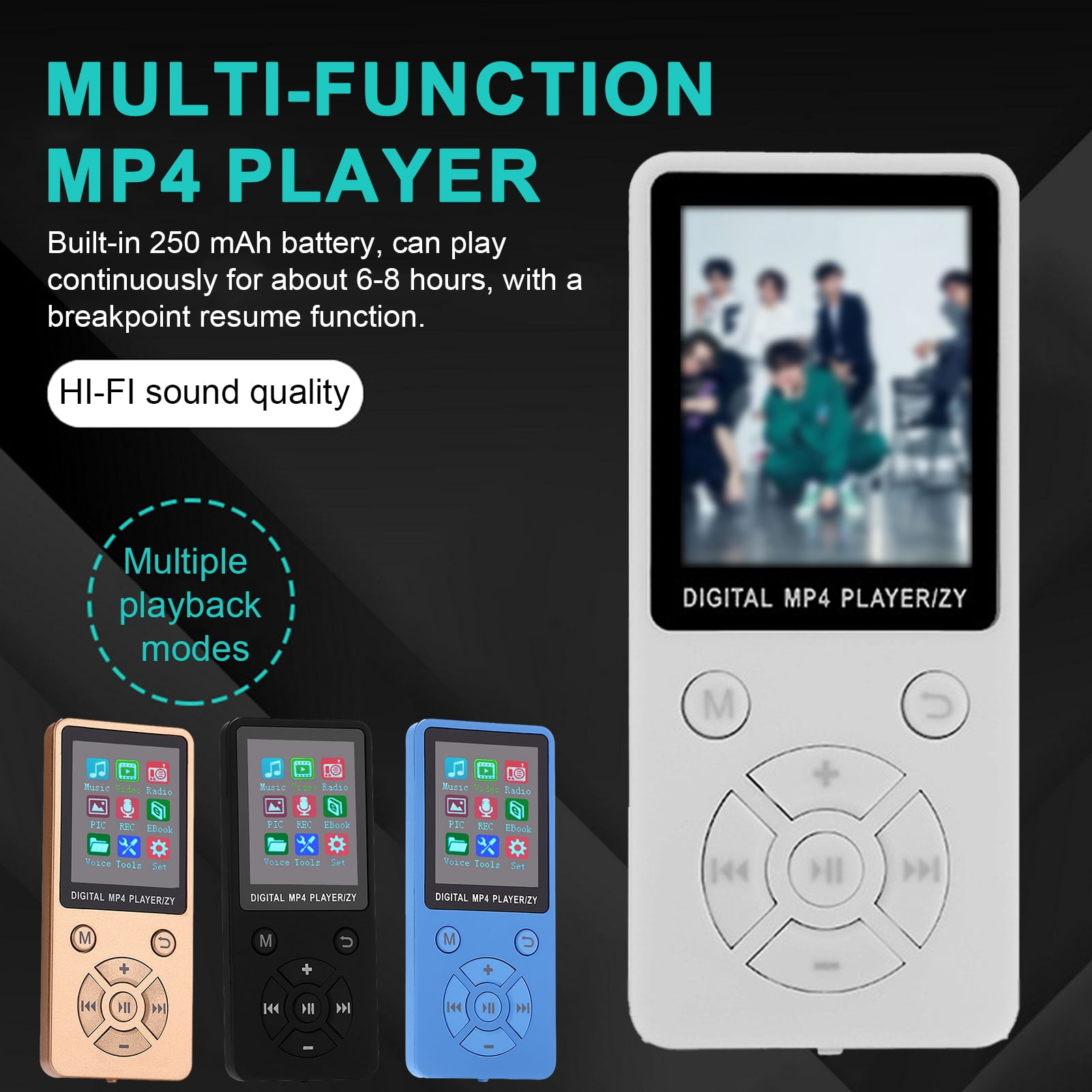 SUSUchens 1 Set MP4 Portable Bluetooth compatible Music with Multiple ...
