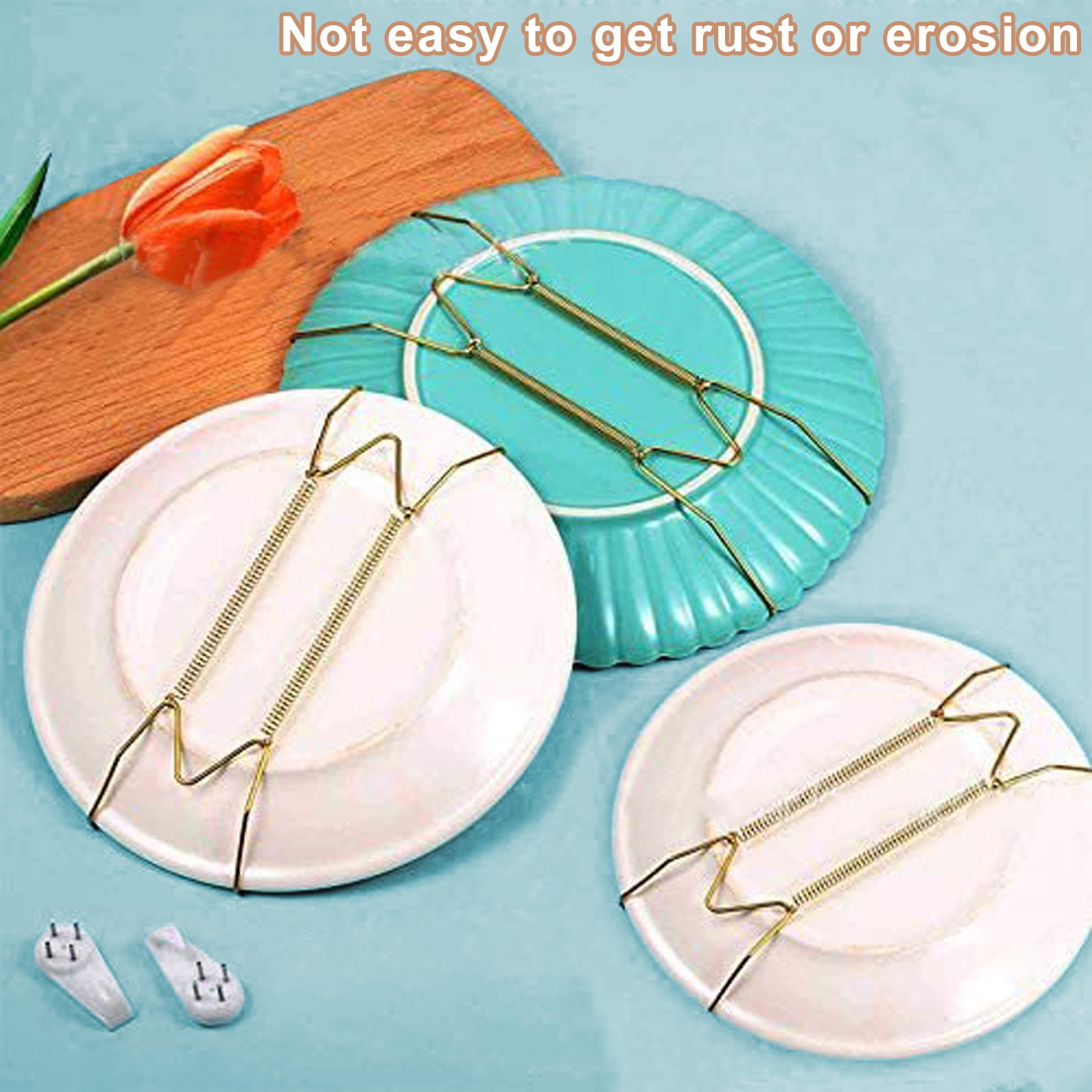 SUSUchens 1 Set Metal Plate Spring Hanger with Wall Mount Hook Clear ...