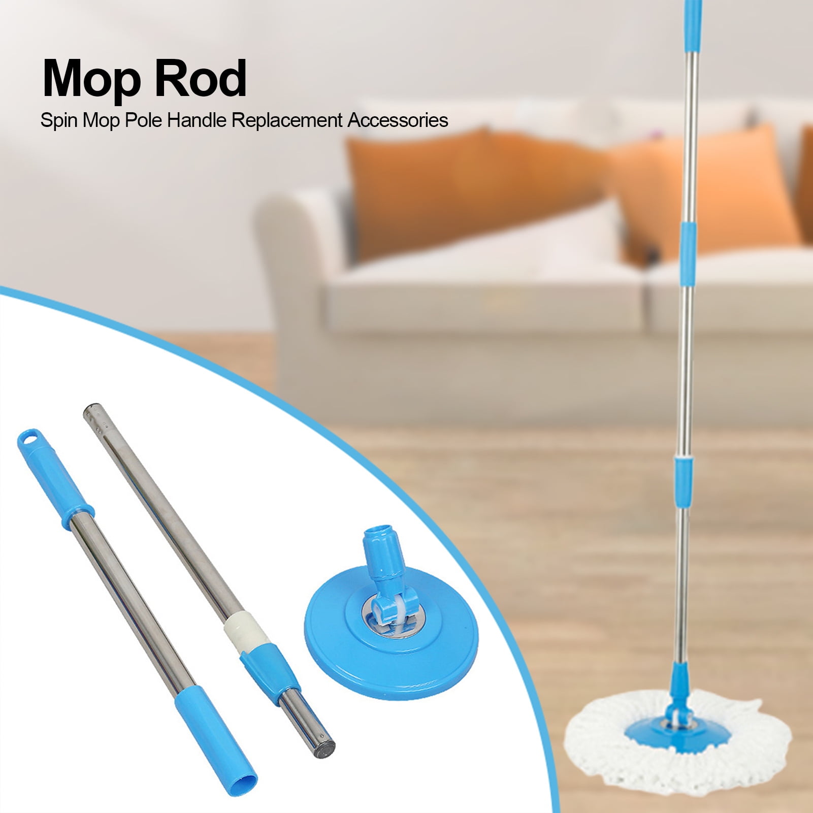 SUSUchens 1 Set Mop Rod Hangable Built-in Spiral Shaft Easy to Install ...