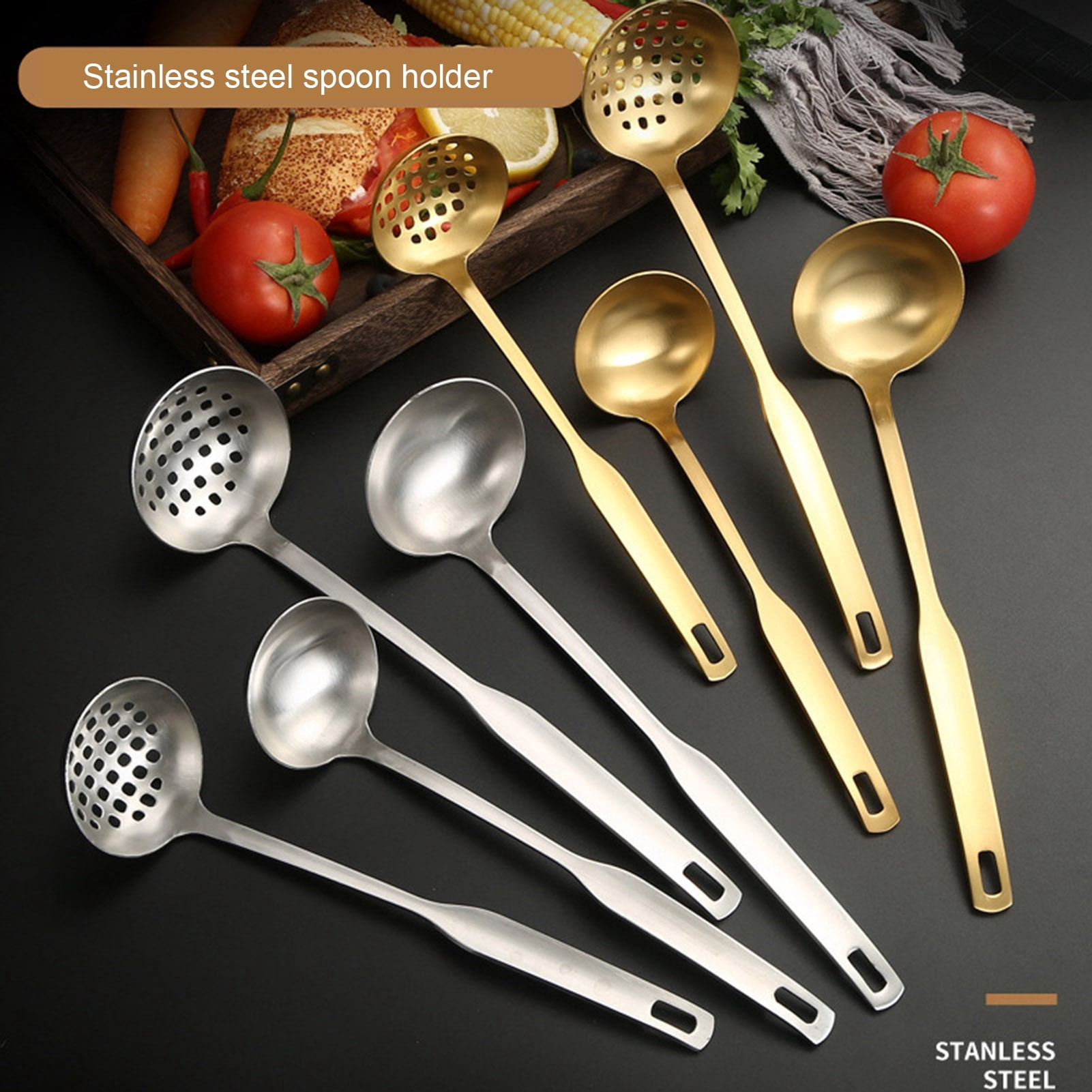 SUSUchens 1 Set Spoon Holder Stainless Steel Vertical Spoon Rack Sturdy ...
