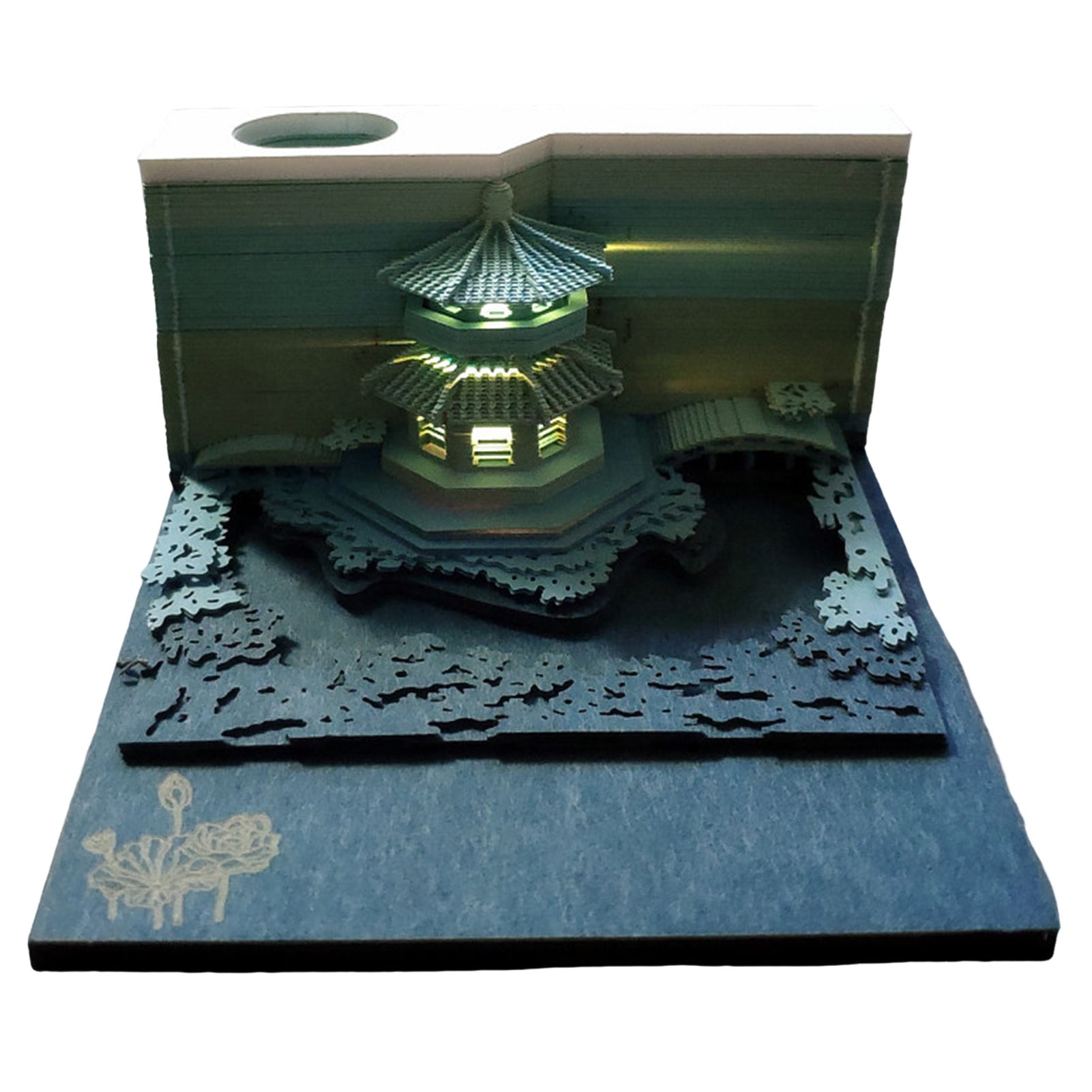 SUSUchens 1 Set Weekly Calendar Creativity 3D Castle Calendar with LED ...