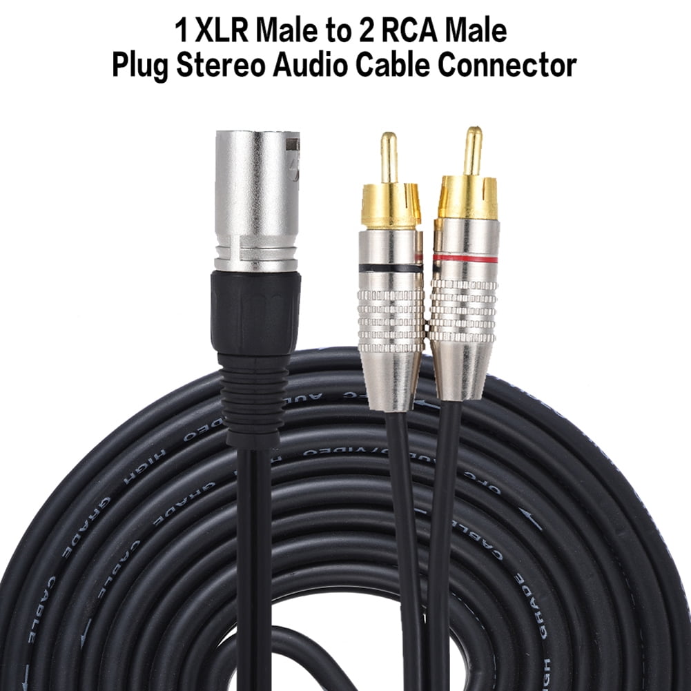 SUSUchens 1 XLR to 2 RCA Male Plug Stereo Audio Cable Connector Y ...