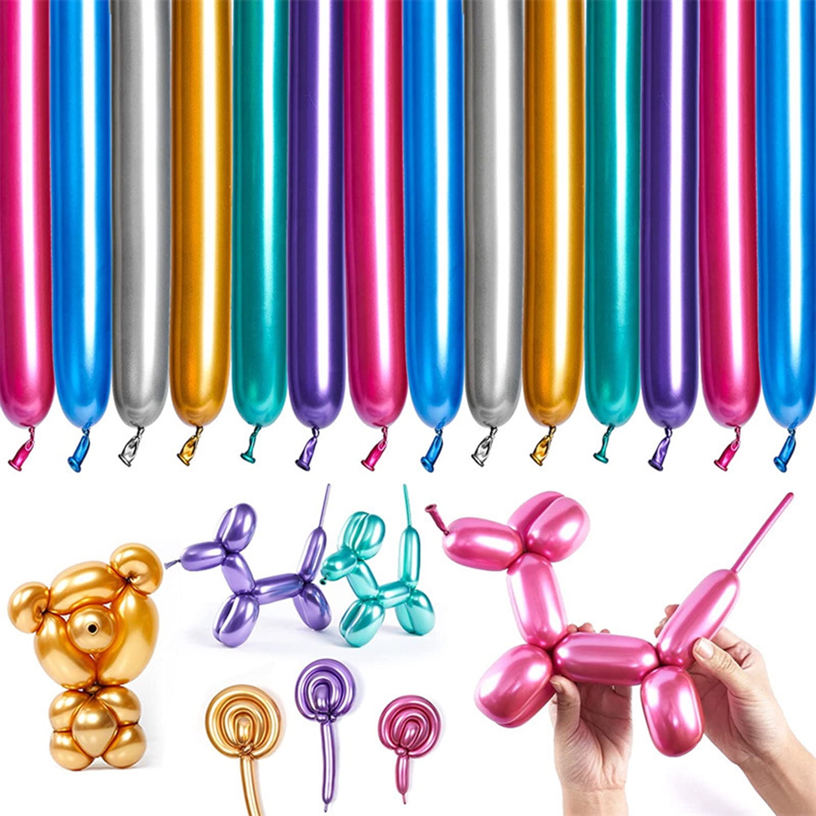 SUSUchens 100Pcs/Bag Long Balloons Inflatable Explosion-proof Versatile ...