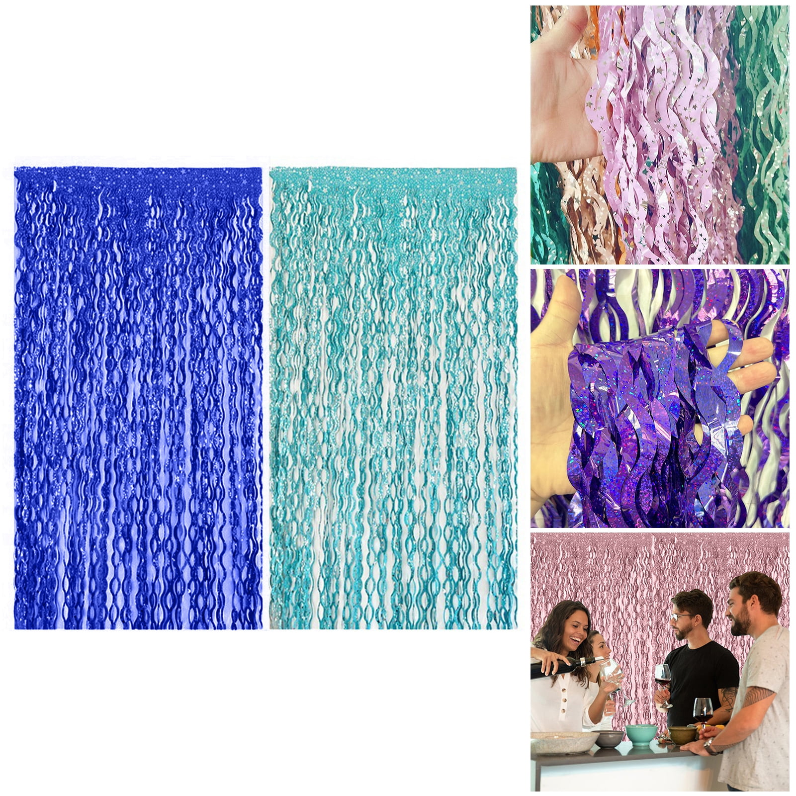 SUSUchens 1x2m Fringe Rain Curtain Streamers Backdrop Tinsel Foil ...