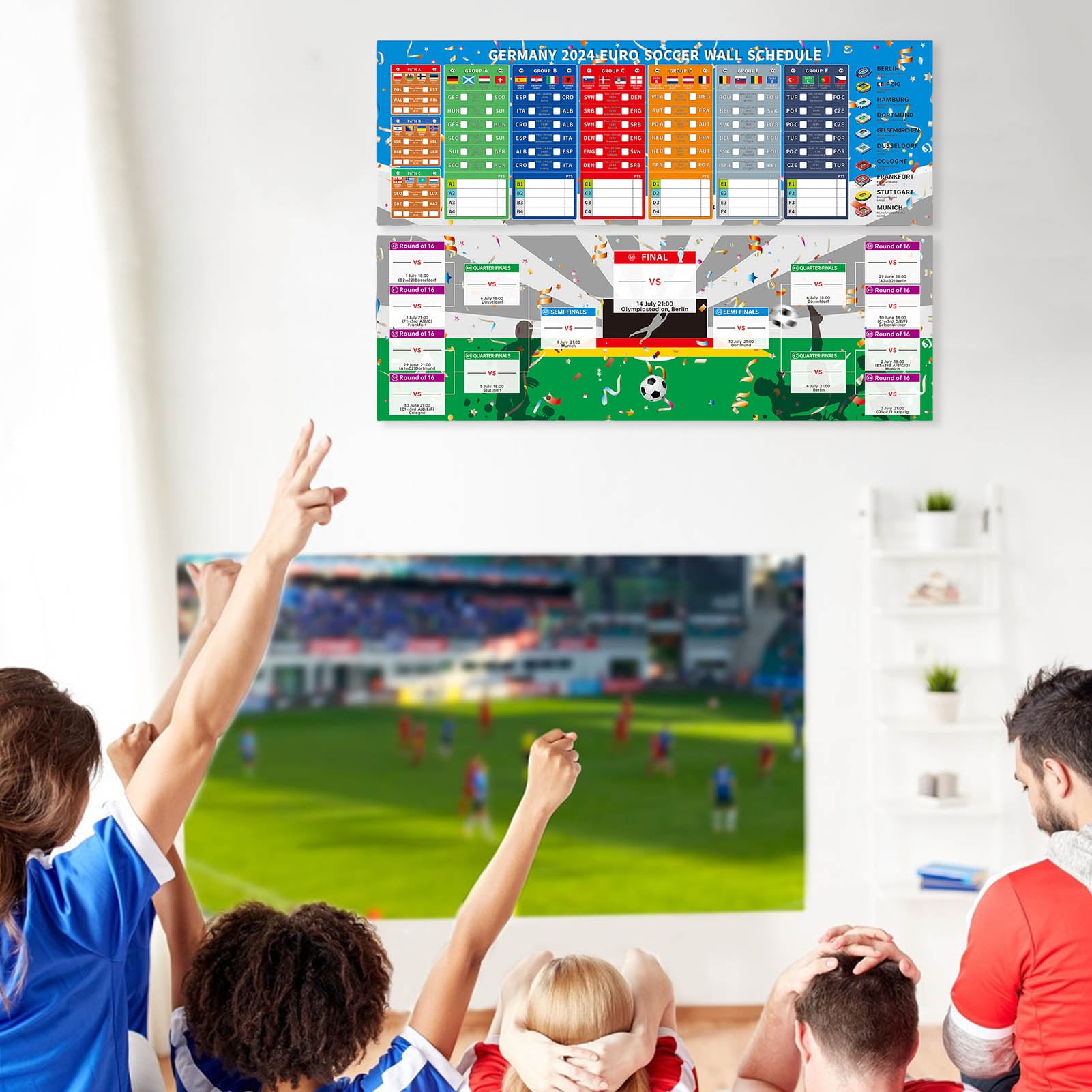 SUSUchens 2 Sheets/Set 2024 Soccer Schedule Poster Germany European Cup ...