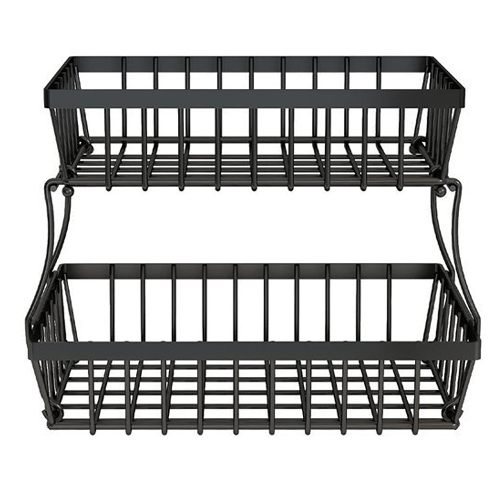 SUSUchens 2 Tier Countertop Fruit Basket with Banana Hangers Large ...