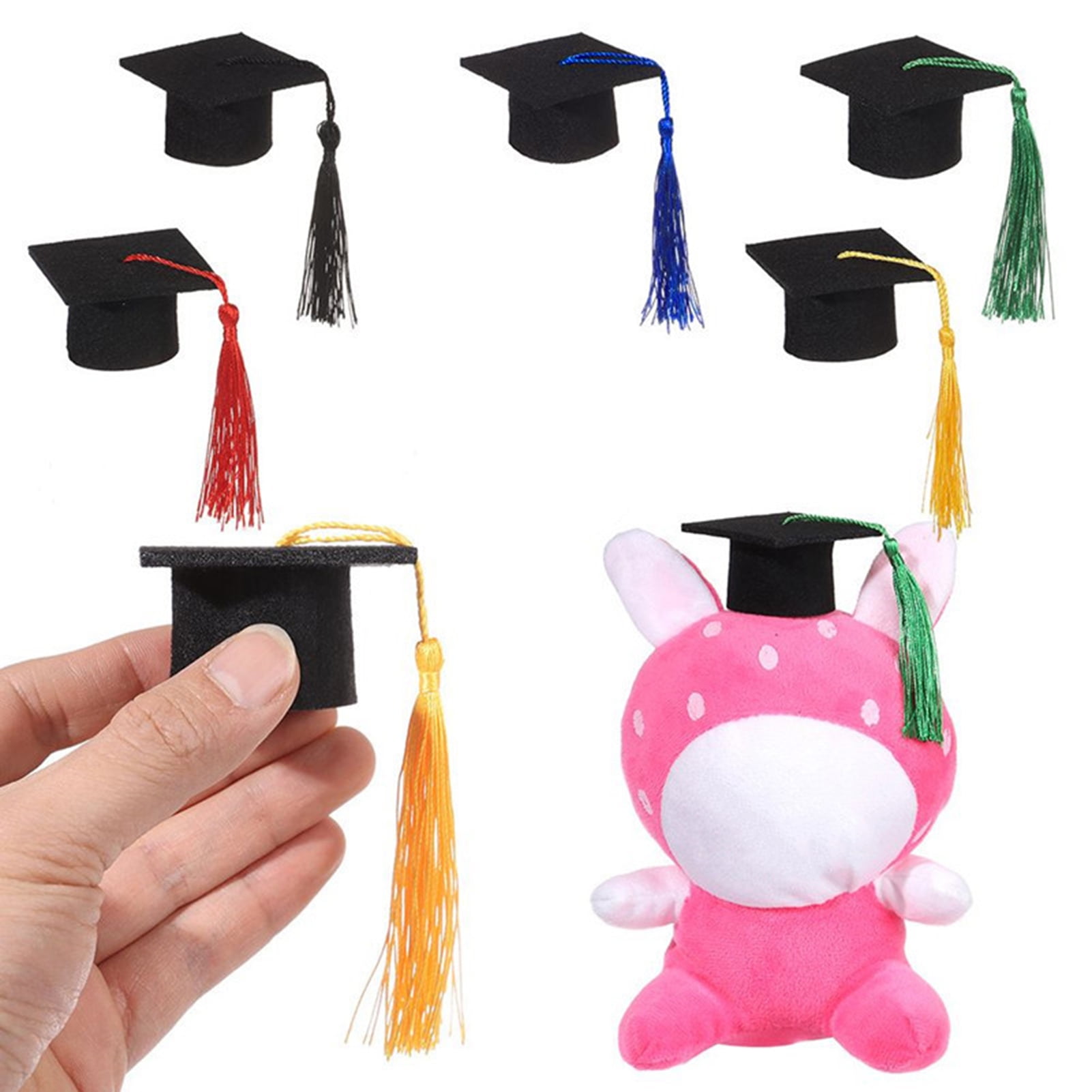 SUSUchens 25Pcs Mini Graduation Caps Felt Small Doctor Hat with Golden ...