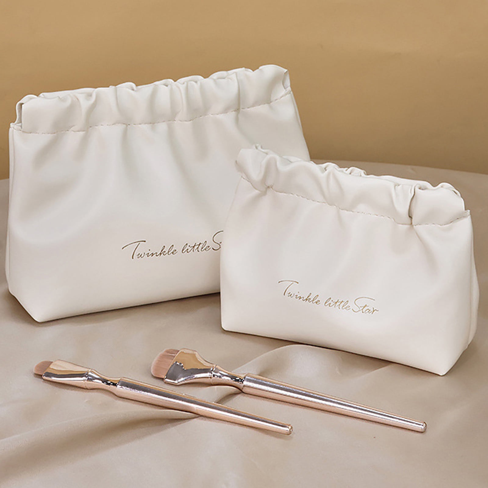 SUSUchens 2Pcs Makeup BagChic Waterproof Faux Leather Travel Cosmetic ...