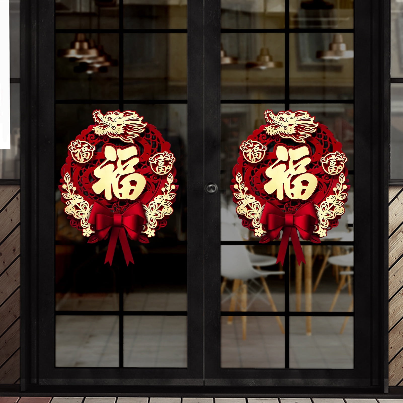 SUSUchens 3D Fuzzy Door Stickers The 2024 Year of The Dragon FU ...