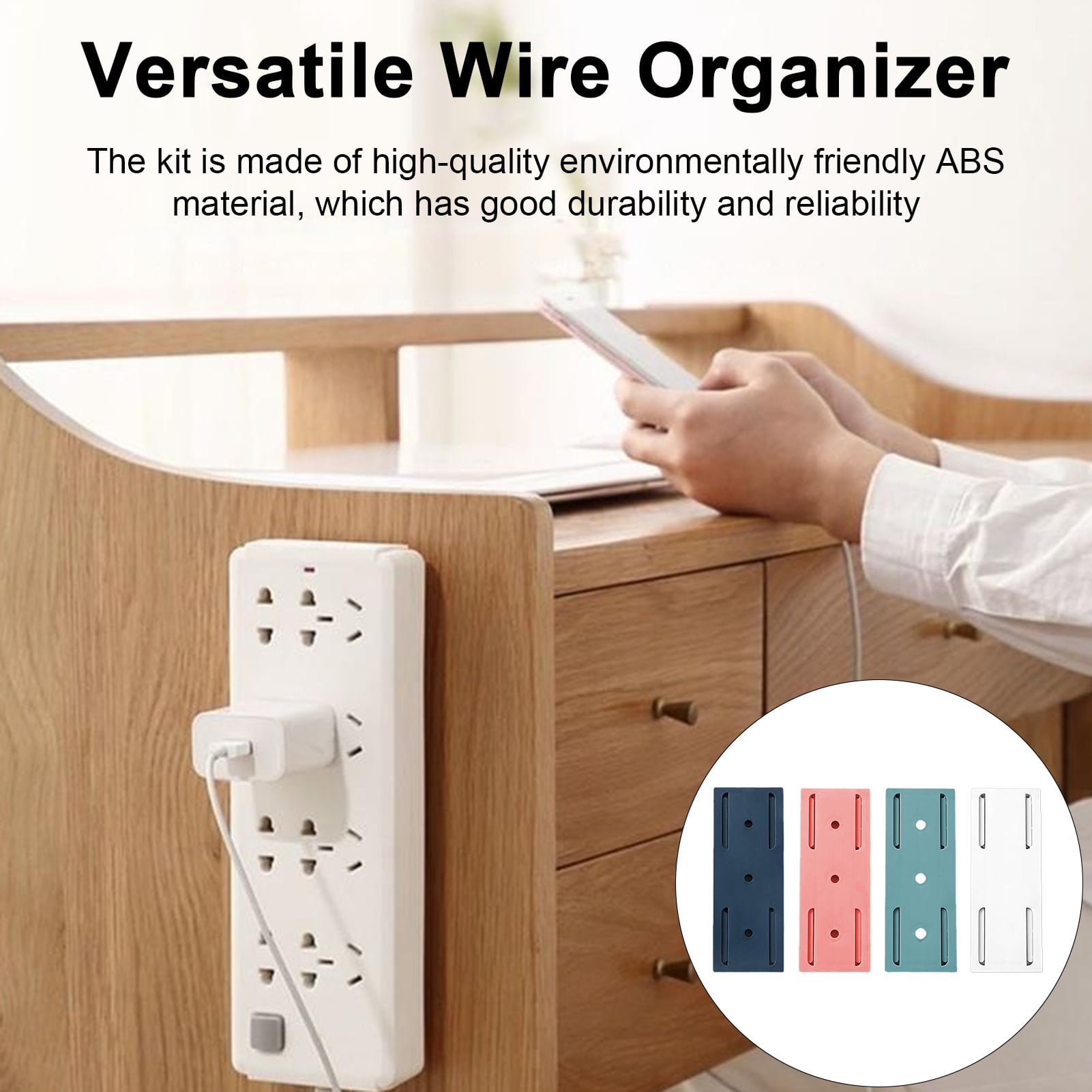 SUSUchens 4Pcs Power Strip Holder Self-Adhesive Punch-Free Socket ...