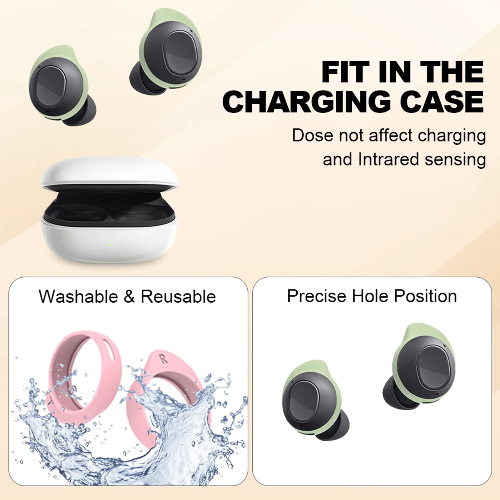 SUSUchens 5 Pairs Earbuds Wingtips Soft Elastic Wear Resistant Silicone ...