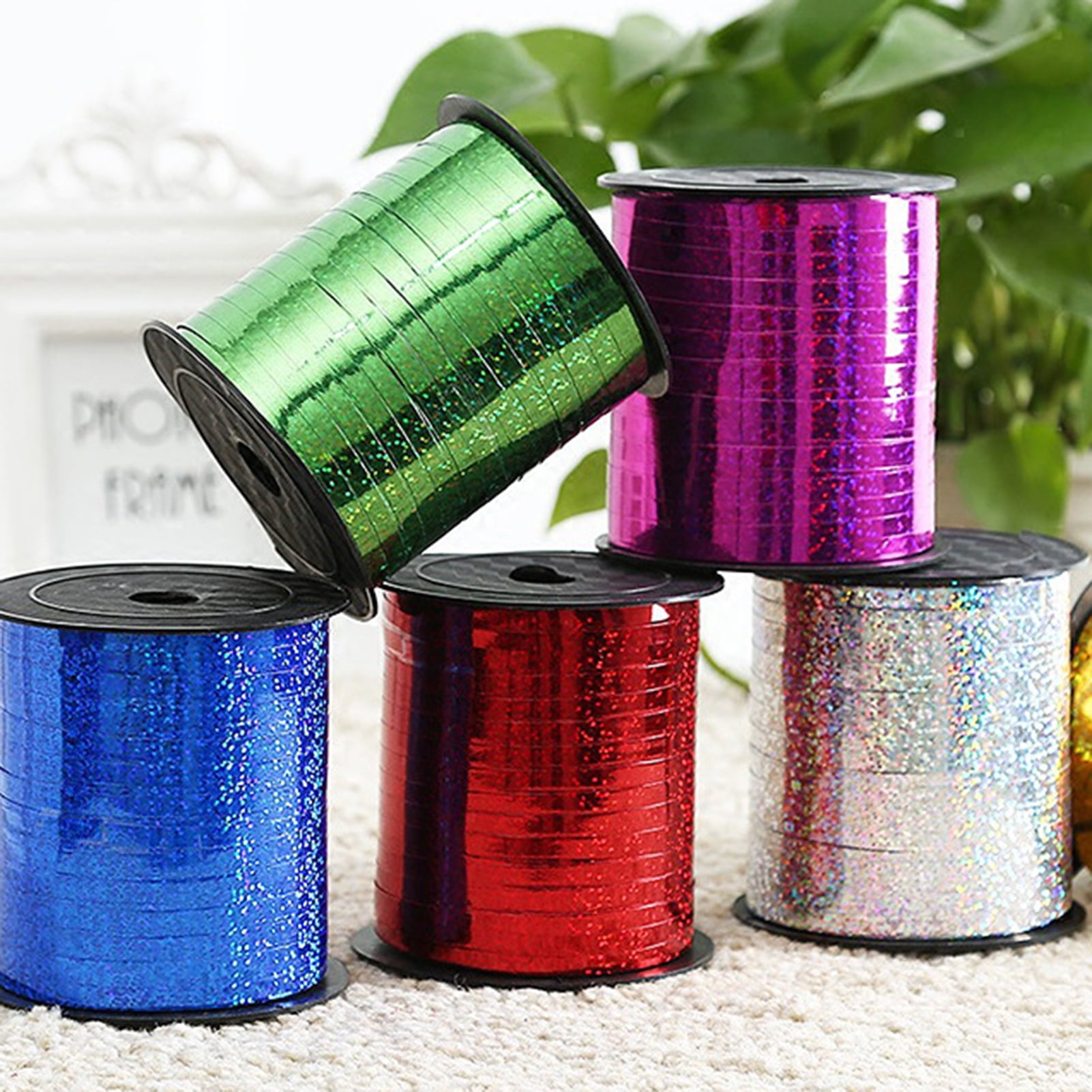 SUSUchens 500 Yards Curling Ribbon Glitter Shiny Ballon Ribbon String ...
