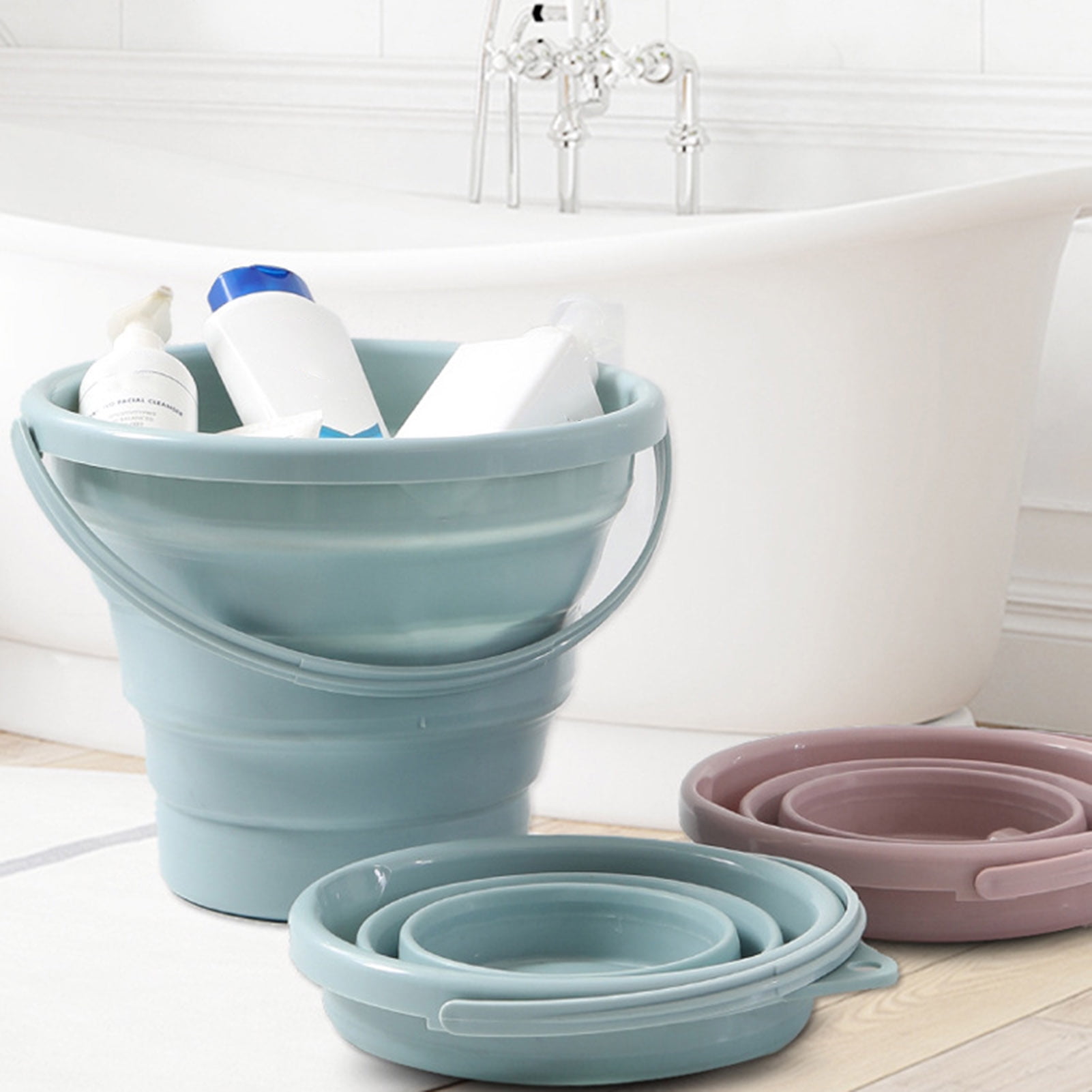 SUSUchens 5L Outdoor Folding Bucket Great Load Bearing Handle Leakproof ...