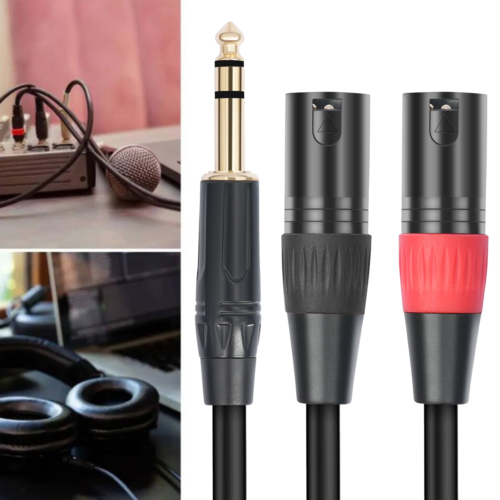 SUSUchens 6.35mm TRS Male to XLR Male Audio Stereo Mic Cable Dual ...