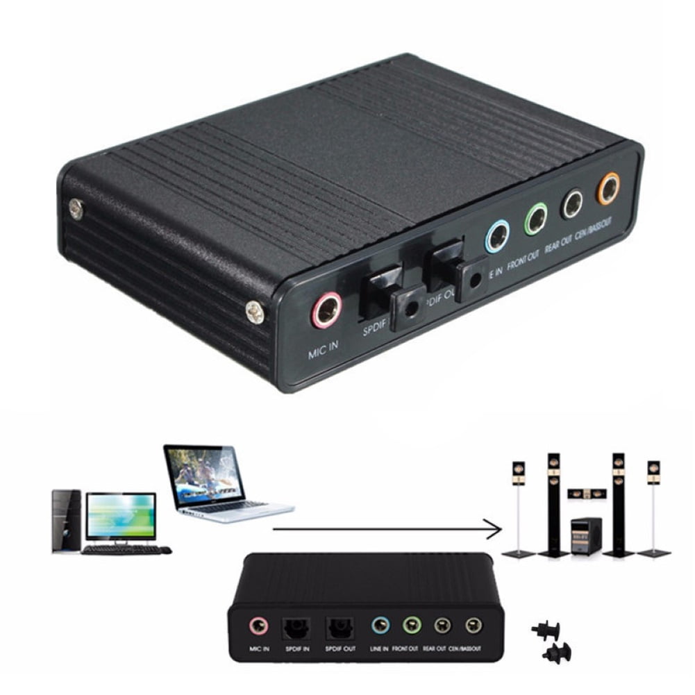 SUSUchens 6 Channel USB 2.0 External 5.1 Optical S/PDIF Audio Sound ...