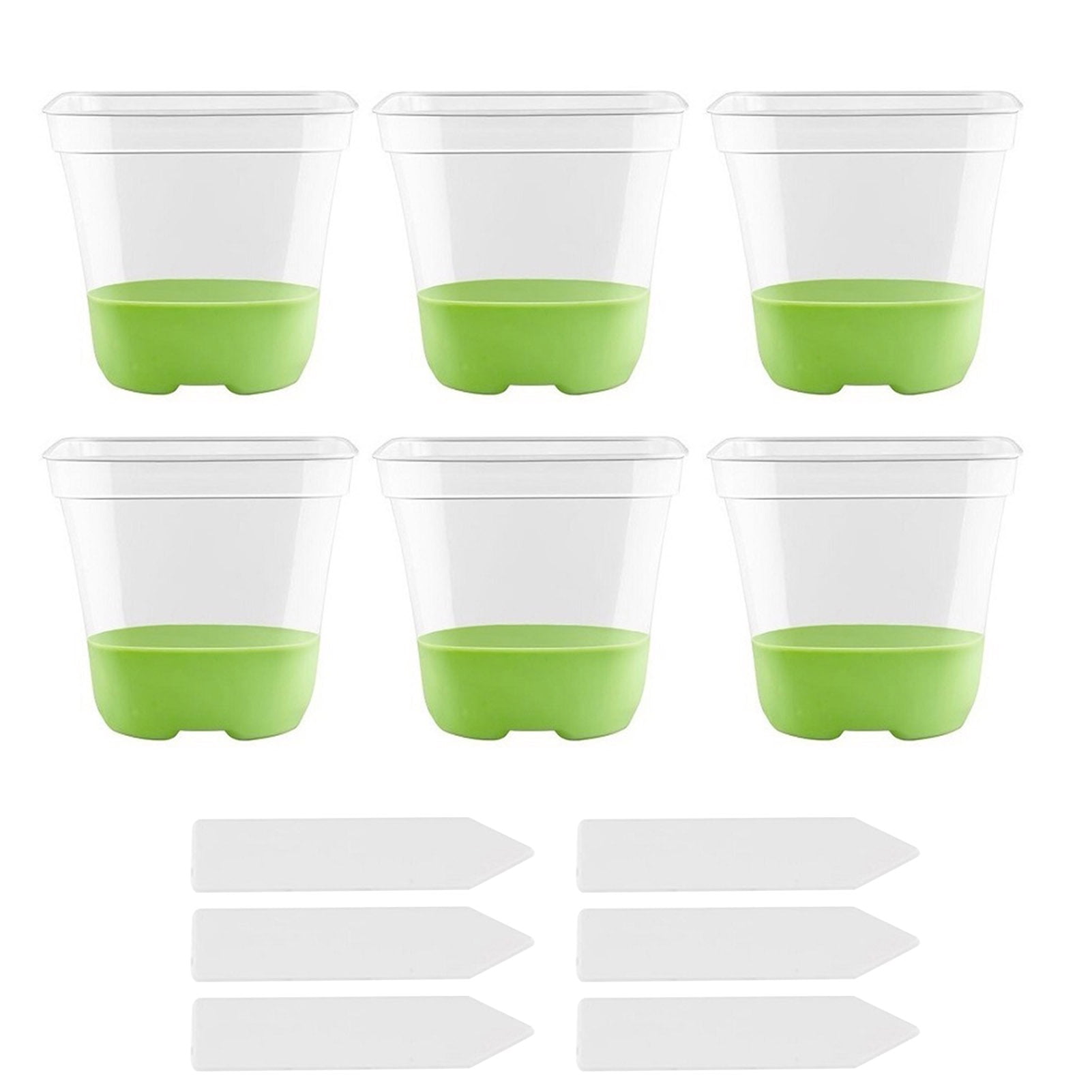 SUSUchens 6 Pcs Silicone Nursery Pot Clear Square Plant Pots with ...