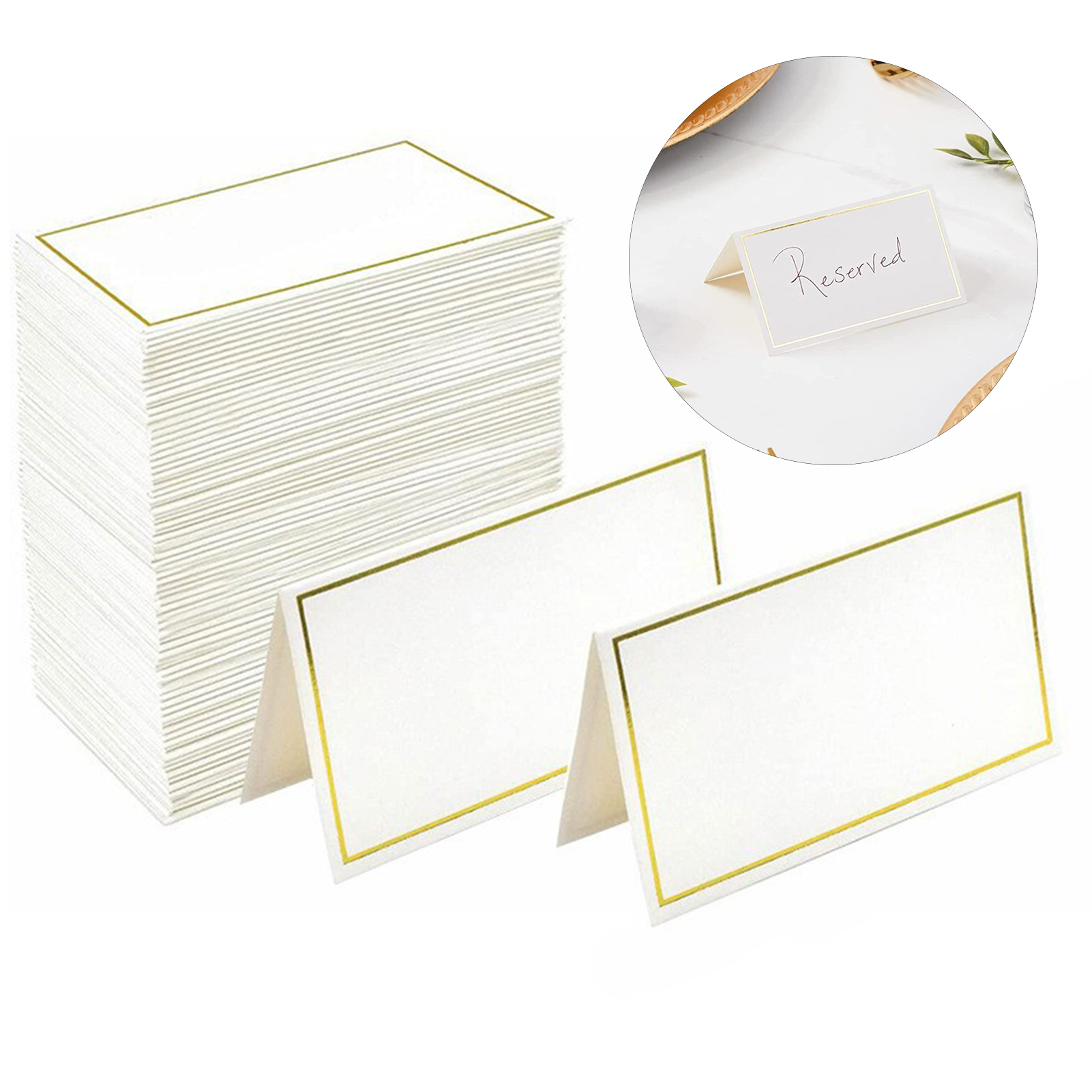 SUSUchens 60Pcs Golden Foil Border Place Cards Wedding Dinner Parties ...