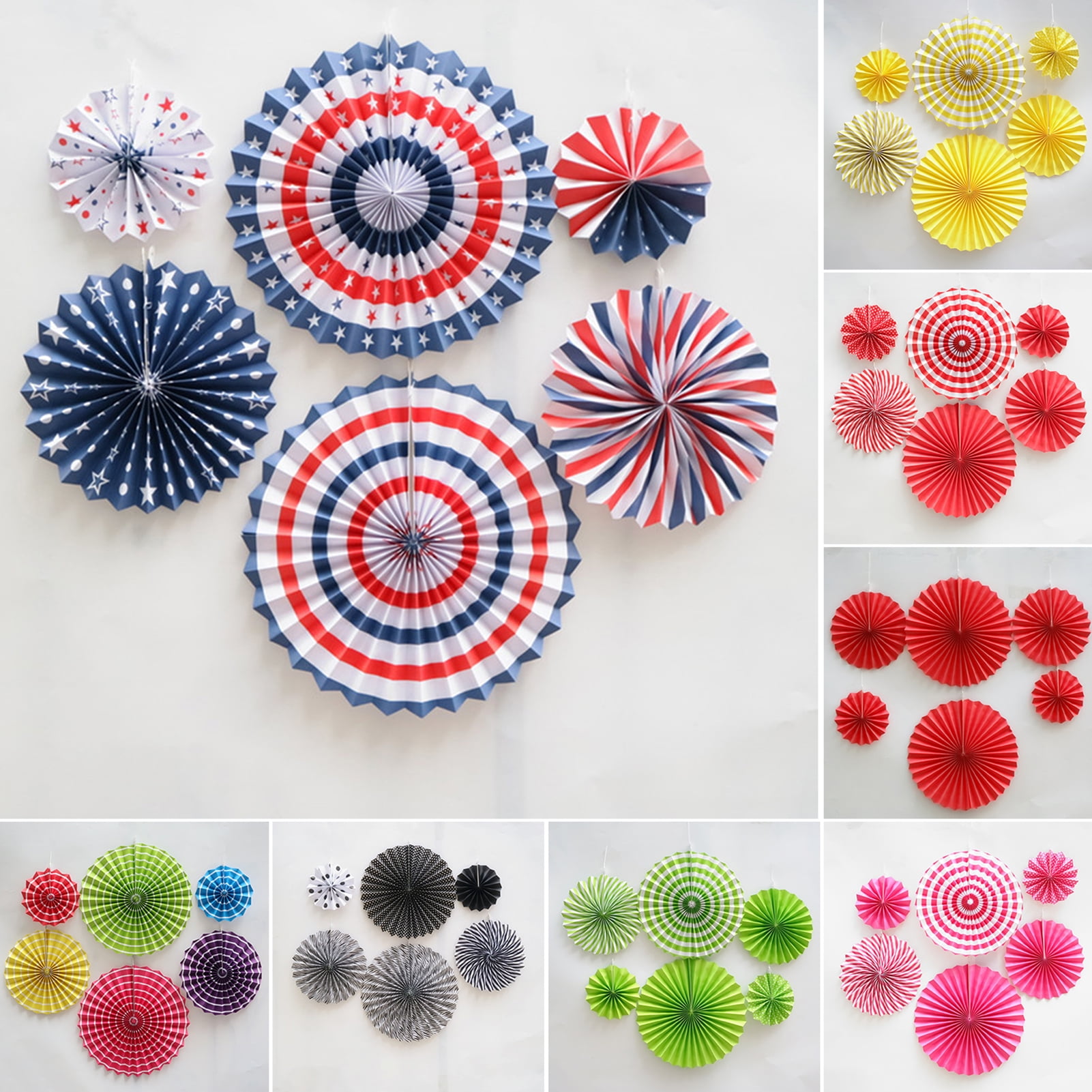 SUSUchens 6Pcs Paper Fan Wall Decoration Background Ceiling Hanging ...