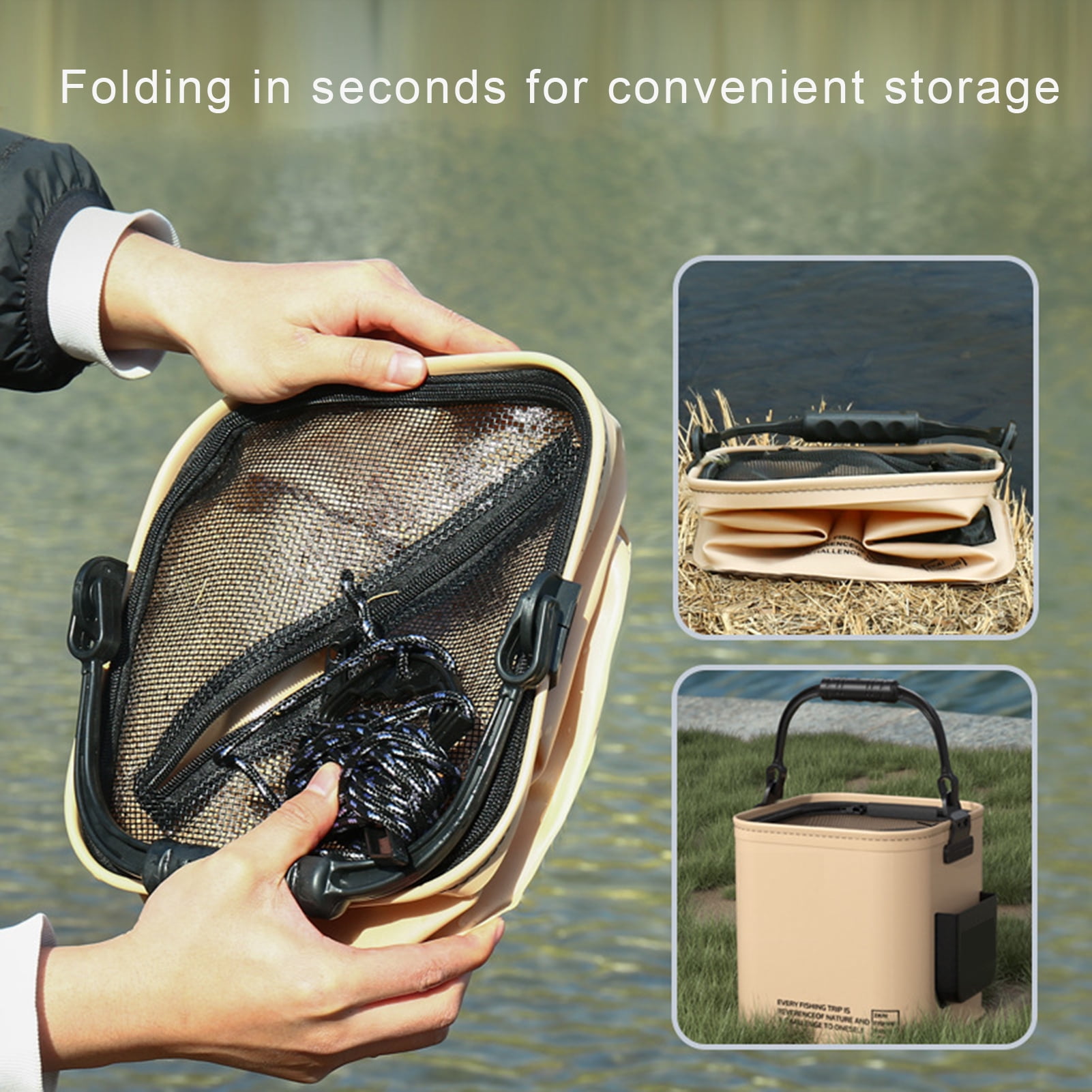 SUSUchens 8L Foldable Outdoor Bucket Waterproof Multi-Functional ...