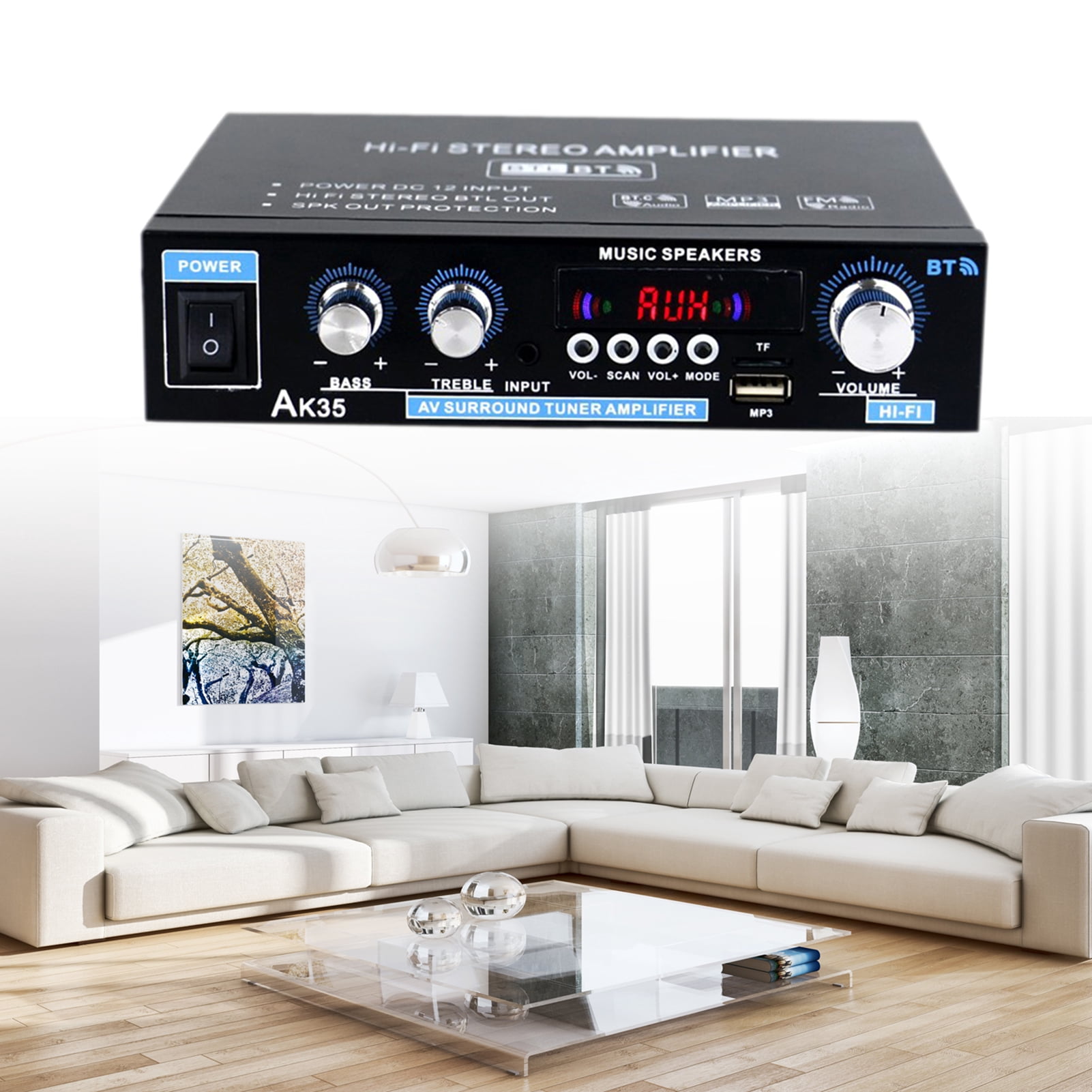SUSUchens AK35 Power Amplifier Mini HiFi Black Digital 60W 2.0CH ...