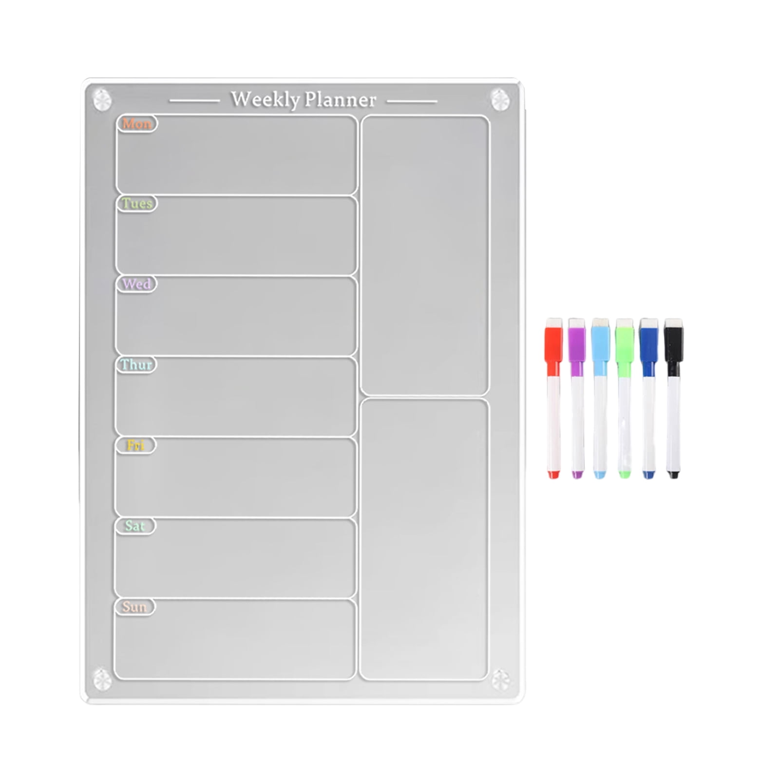 SUSUchens Acrylic Weekly Planning Board Meal Planner Scratch-proof Easy ...