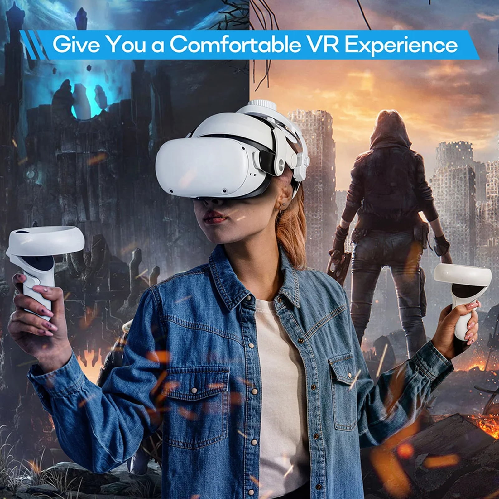 SUSUchens Adjustable VR Replacement Head Strap Soft Wear Resistant Simple Installation Universal ...