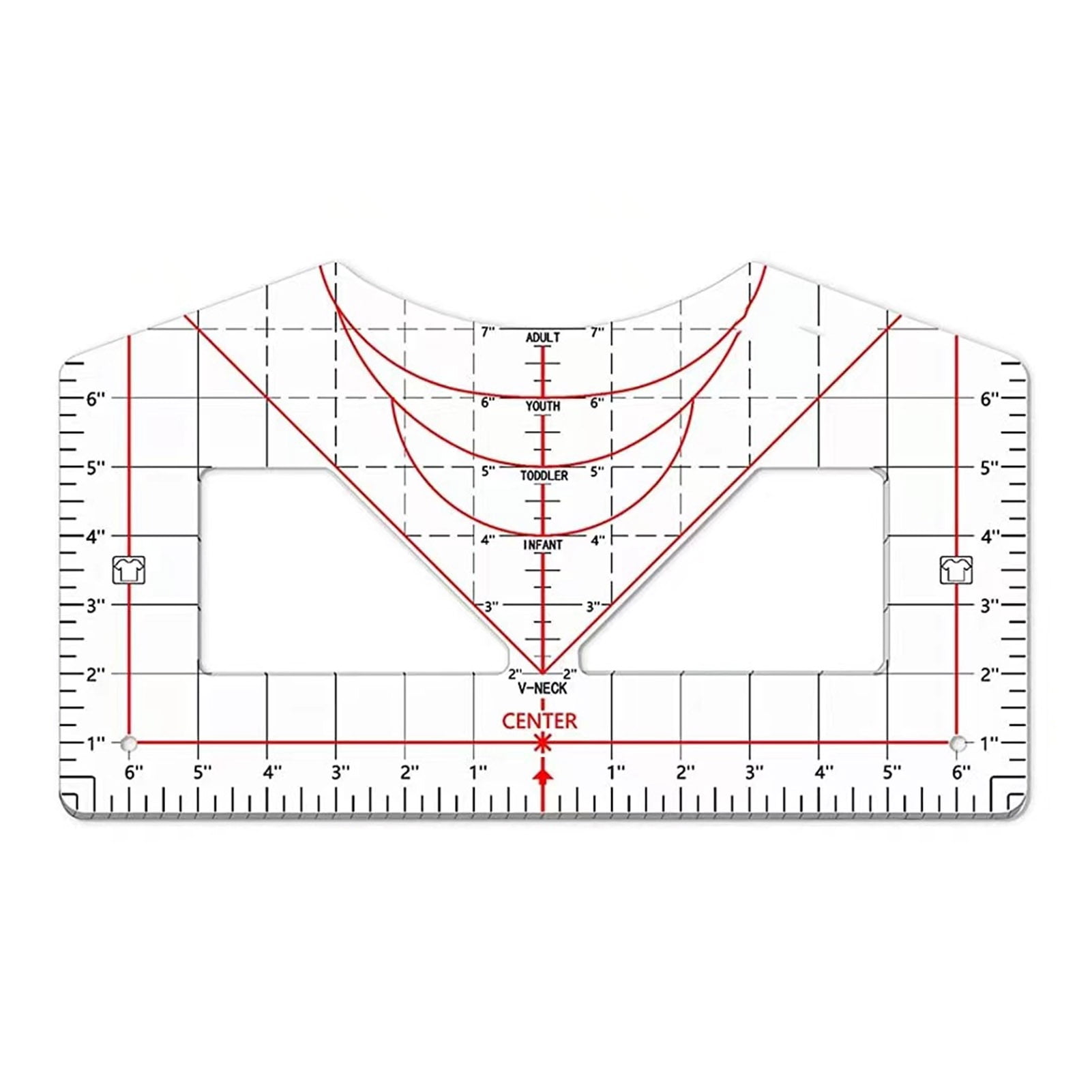 SUSUchens Alignment Ruler Round Neck DIY Sewing Universal T-Shirt ...