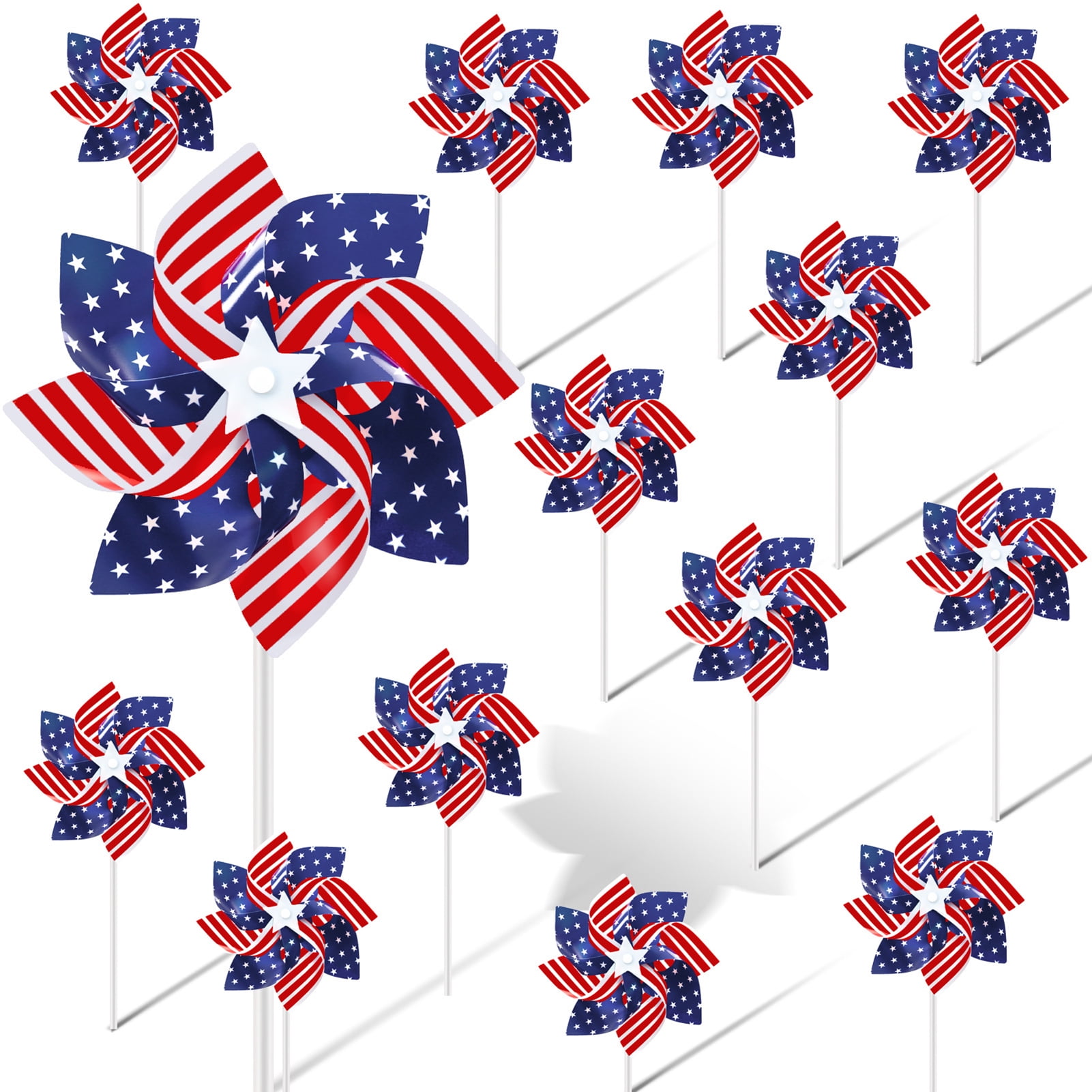 SUSUchens American Flag Windmill Independence Day Red White Blue ...