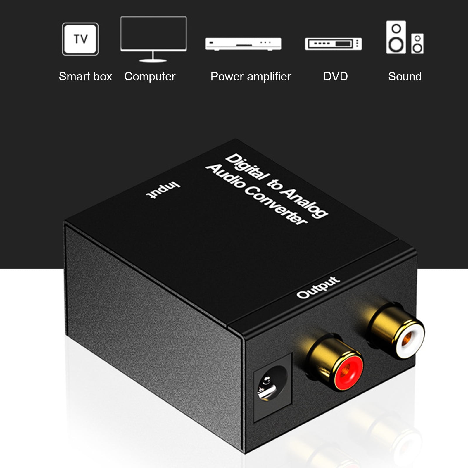 SUSUchens Audio L/R Converter Adapter with Optical Cable RCA Cable ...