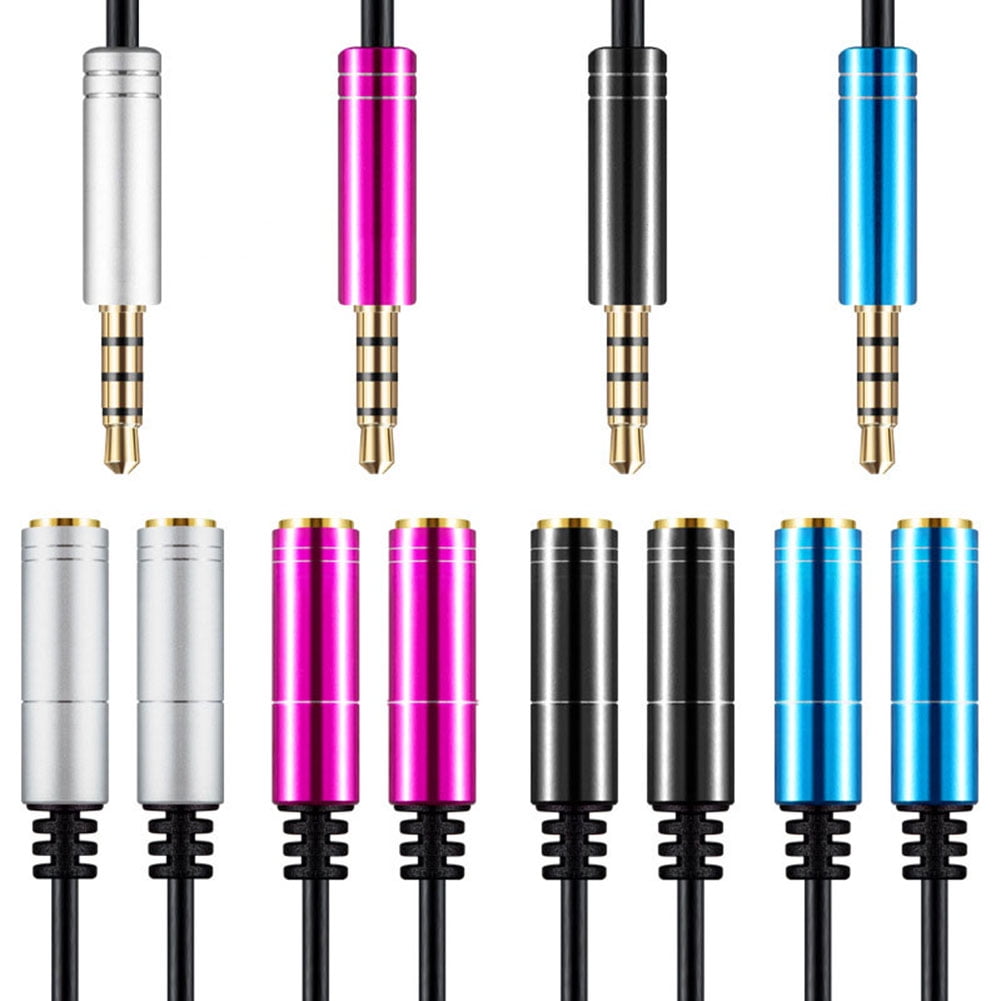 SUSUchens Audio Splitter Cable 3.5mm Male to 2 Port Female Extension ...