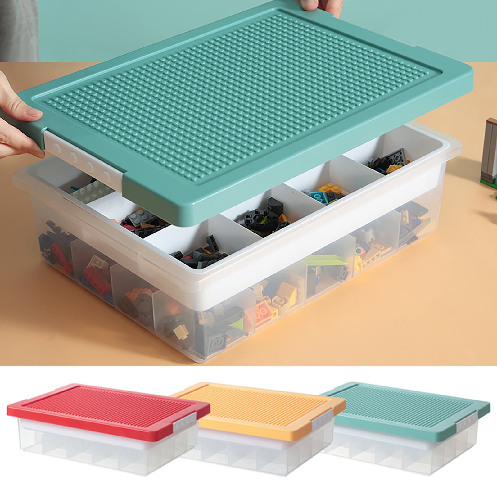 SUSUchens Building Block Storage Box with Removable Cover Multi ...