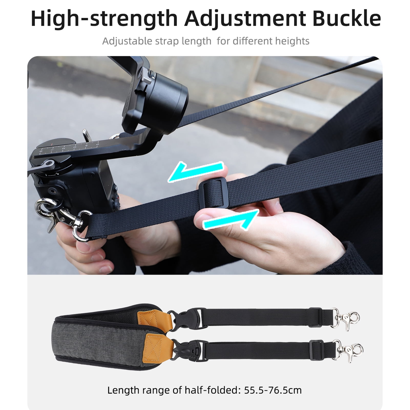 SUSUchens Camera Shoulder Strap Dual Hook Handheld Stabilizer Camera ...
