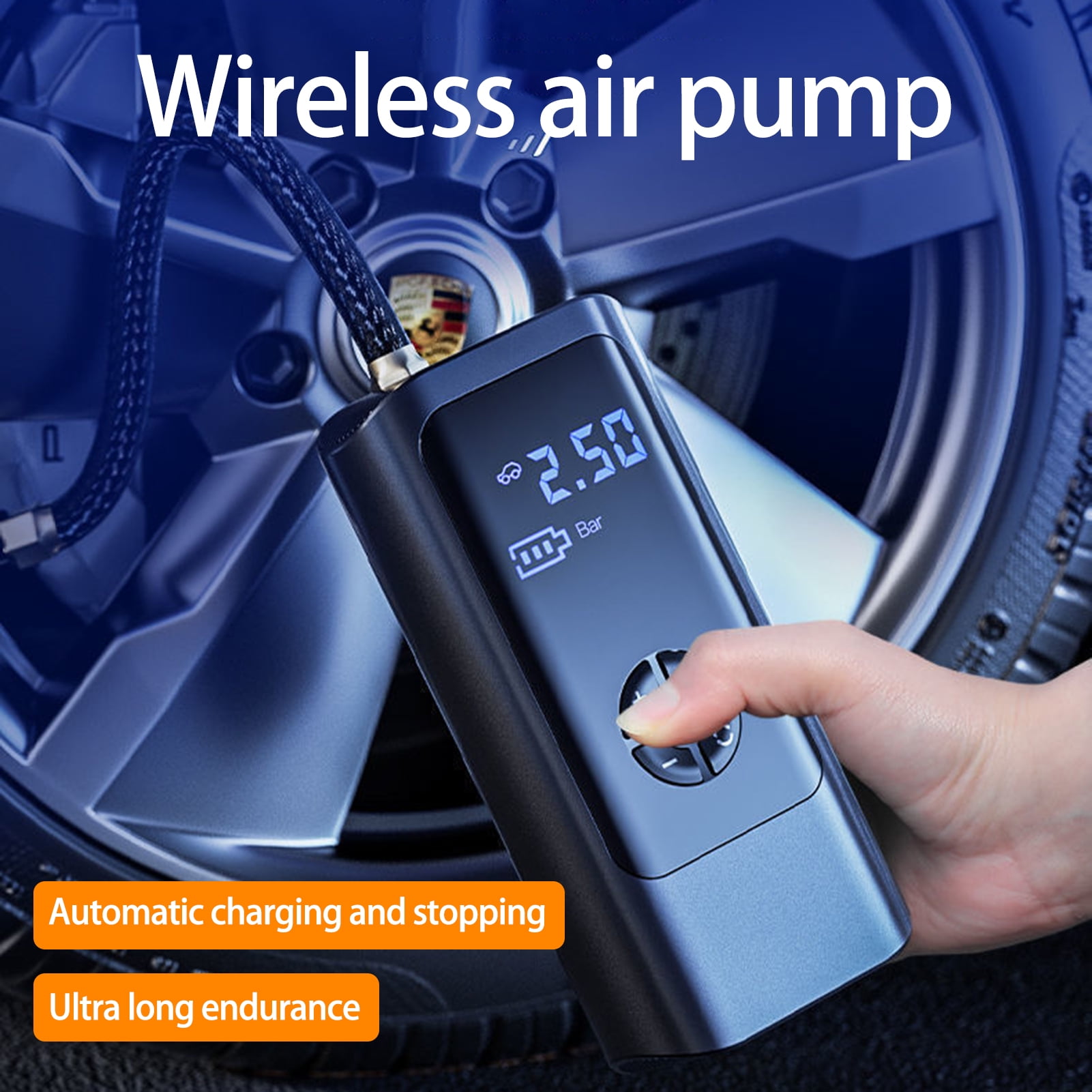 SUSUchens Car Air Pump Smart Digital Display LED Light Automatic Stop 4 ...