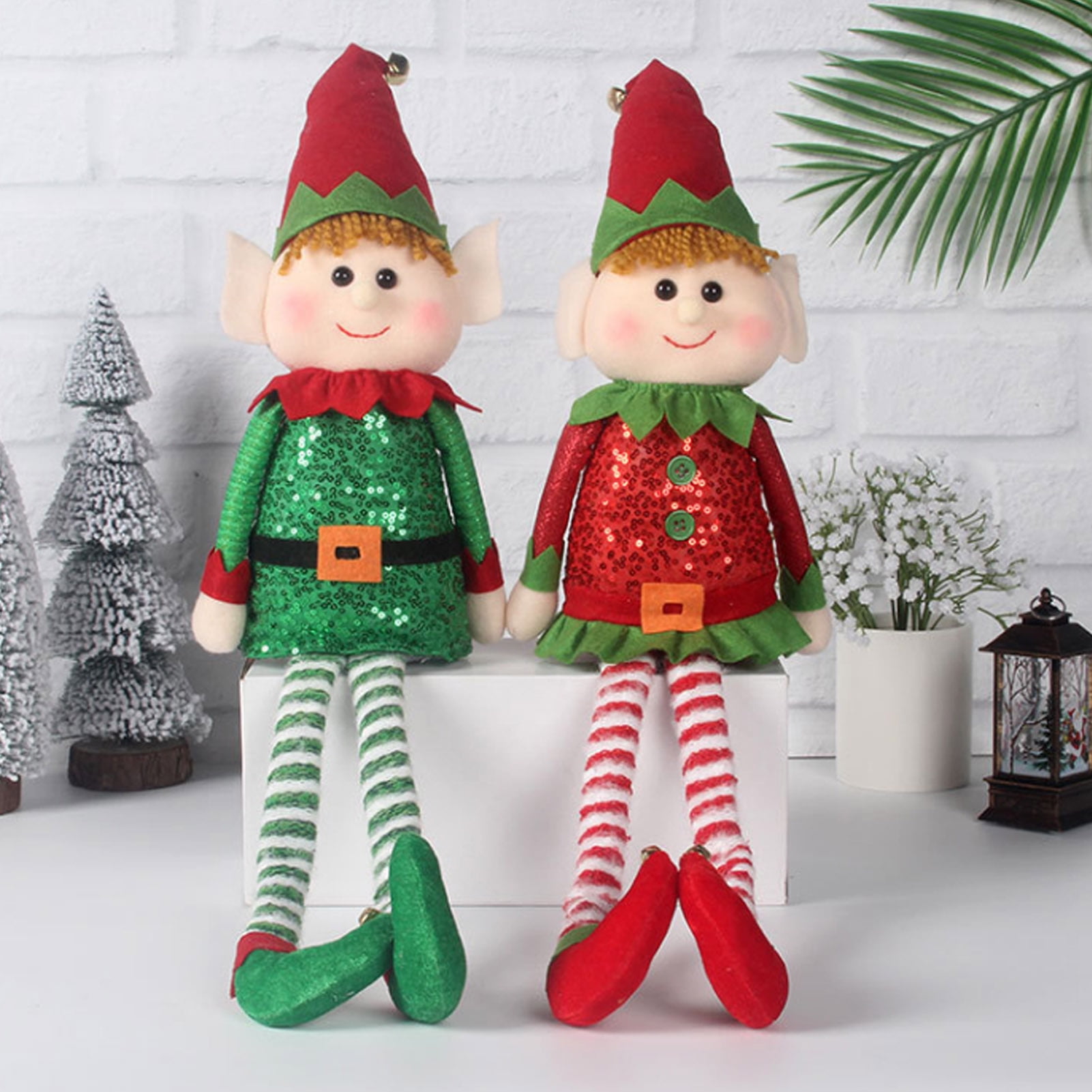 SUSUchens Christmas Elf Doll Plush Soft Stuffed Long Leg Doll with ...