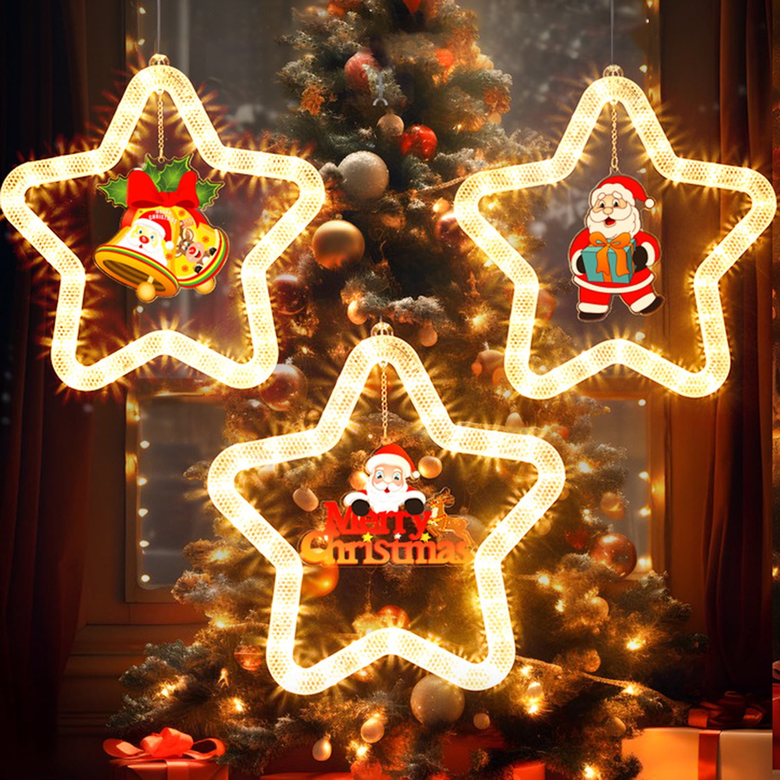 SUSUchens Christmas Star Light Decoration Battery Operated Xmas Tree ...