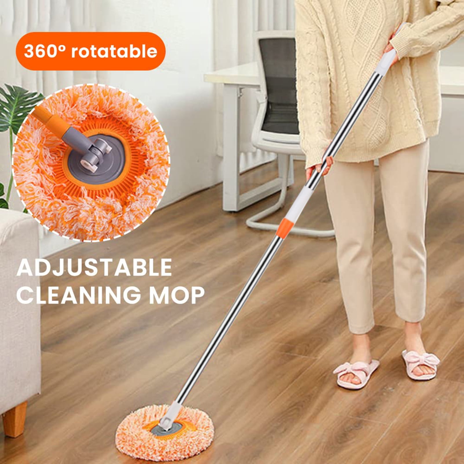 SUSUchens Cleaning Mop Easy Wringing Telescopic Rod Wet And Dry Dual ...